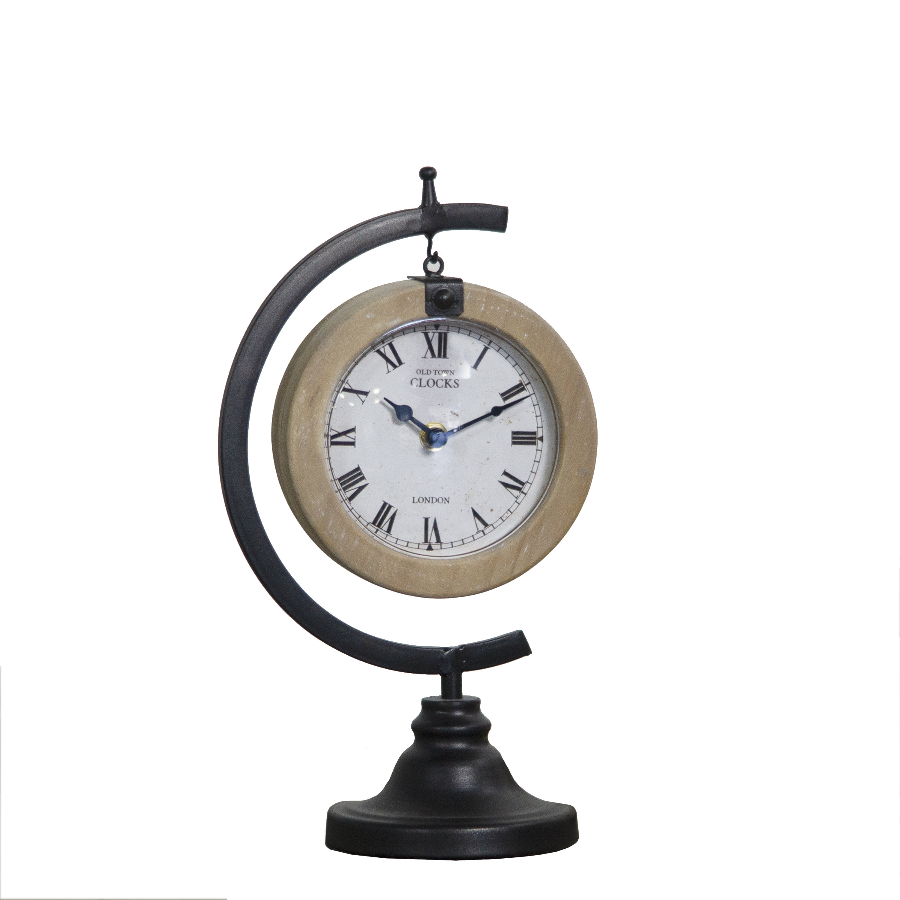 Red Barrel Studio® Analog Quartz Tabletop Clock in Black/Natural | Wayfair