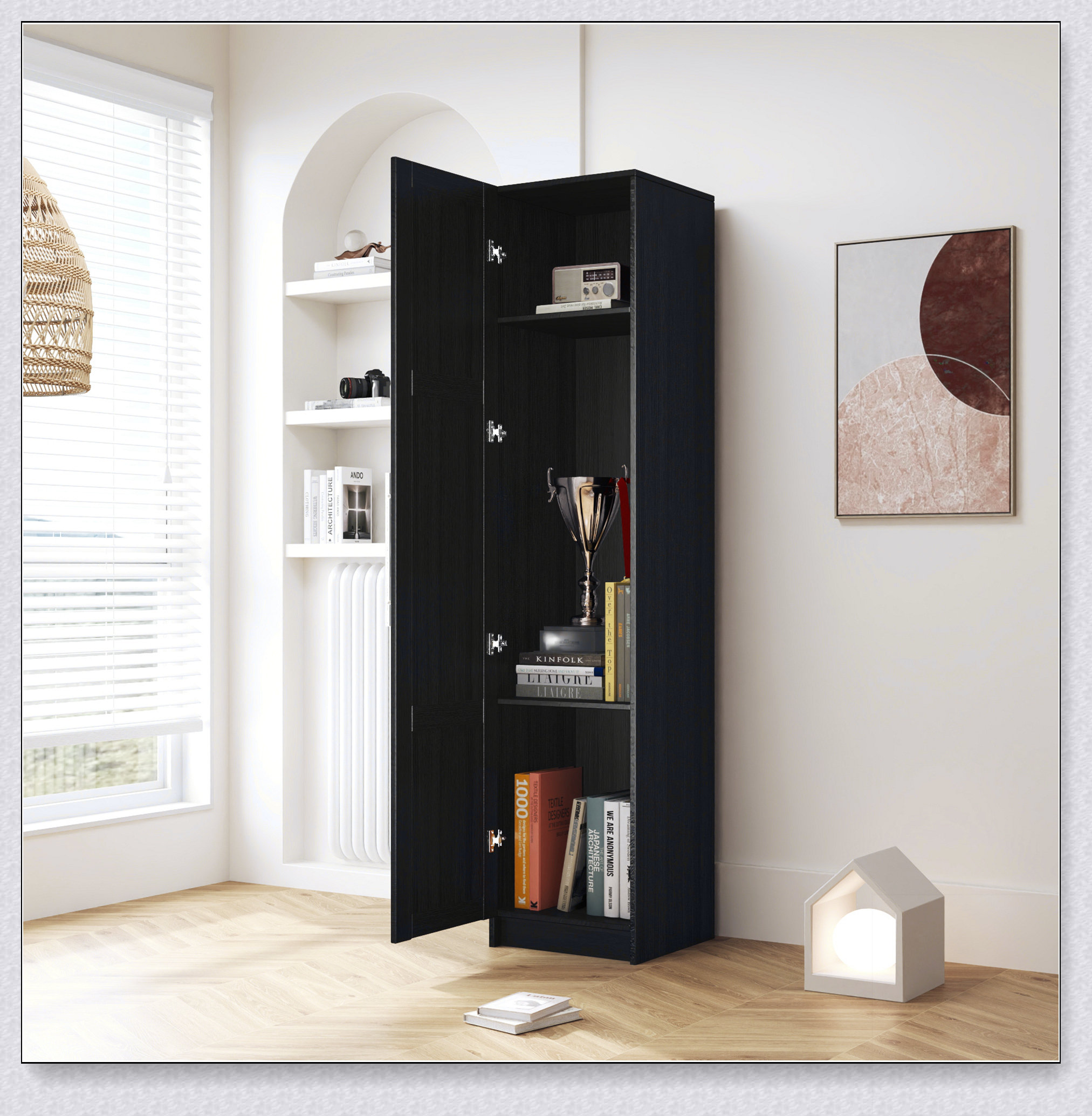 Latitude Run® Stackable Wall Mounted Storage Cabinet, 15.75" D x 15.75 ...