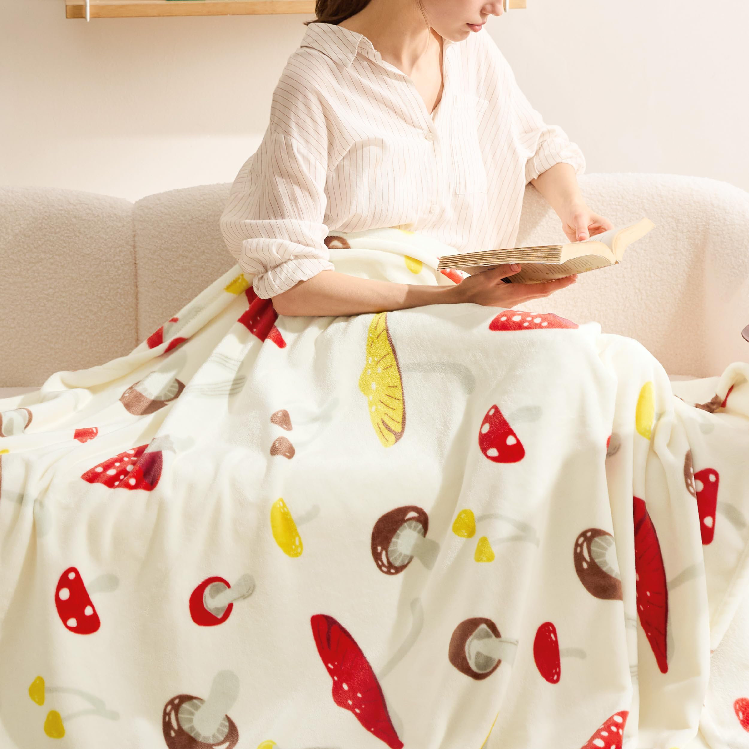 Bedsure Mushroom Blanket - Aesthetic Cute Fleece Throw Blanket For ...