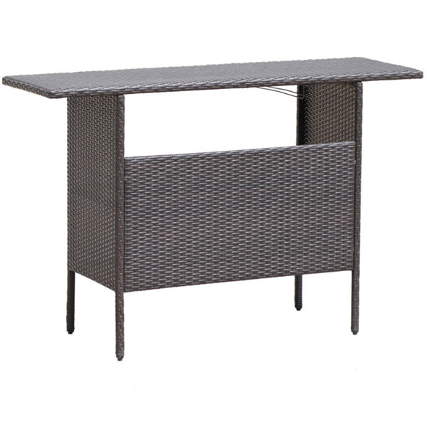 Latitude Run® Outdoor Garden Patio Rattan Wicker Table Shelves ...