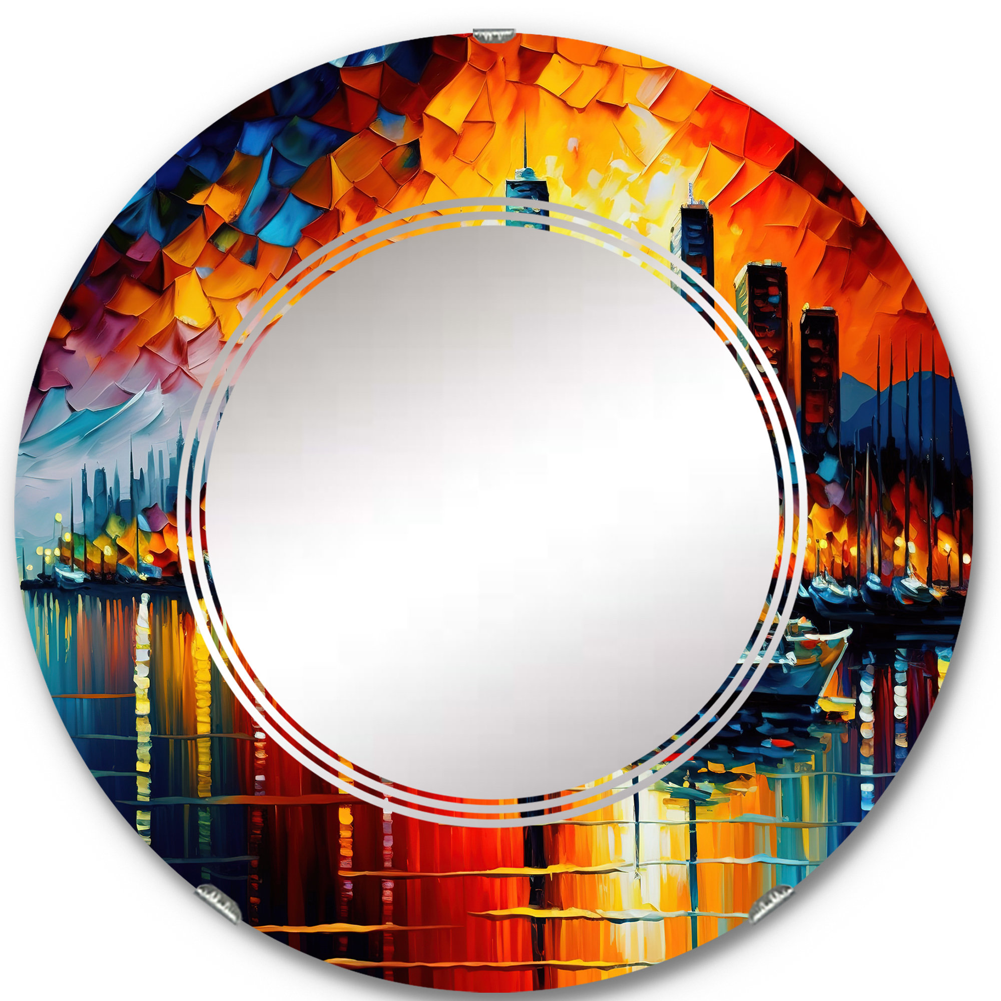 East Urban Home Ollen Colorful City In Vancouver I - City Wall Mirror ...