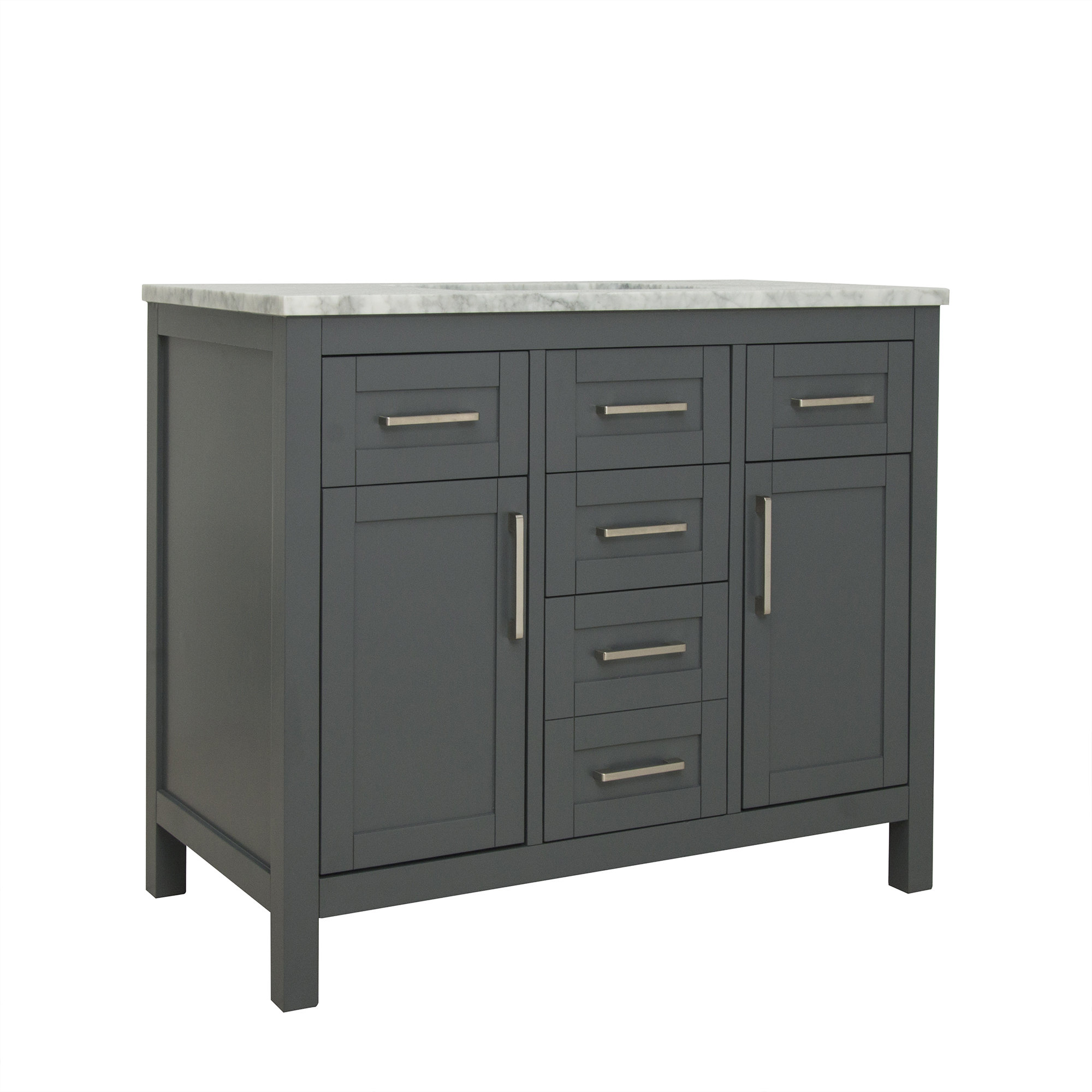 Red Barrel Studio® Miami 42'' Single Bathroom Vanity with Marble Top ...