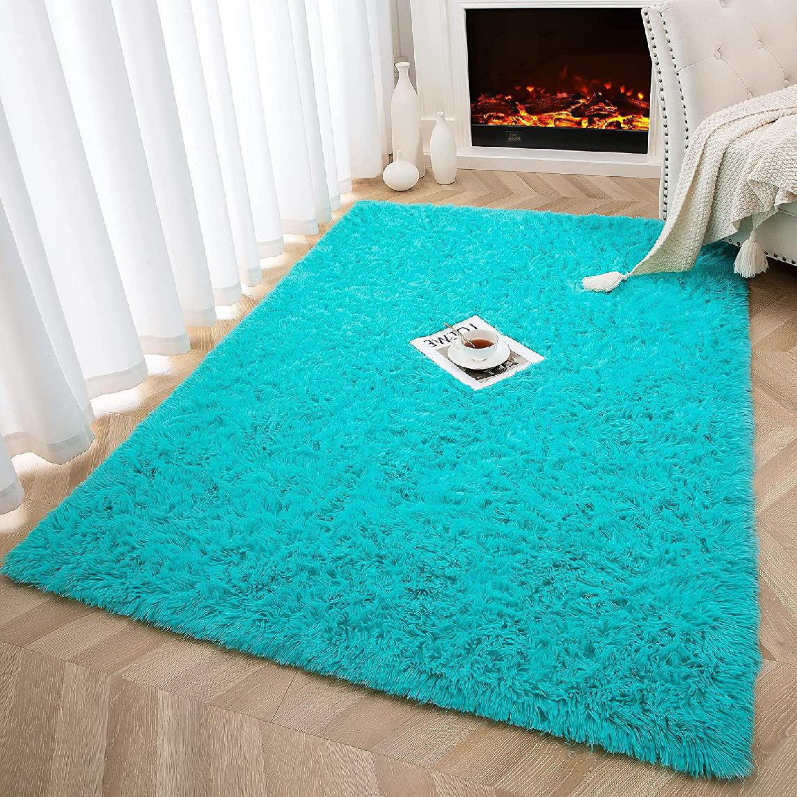 Mercer41 Ultra Soft Fluffy Area Rugs For Bedroom Kids Room Plush Shaggy ...