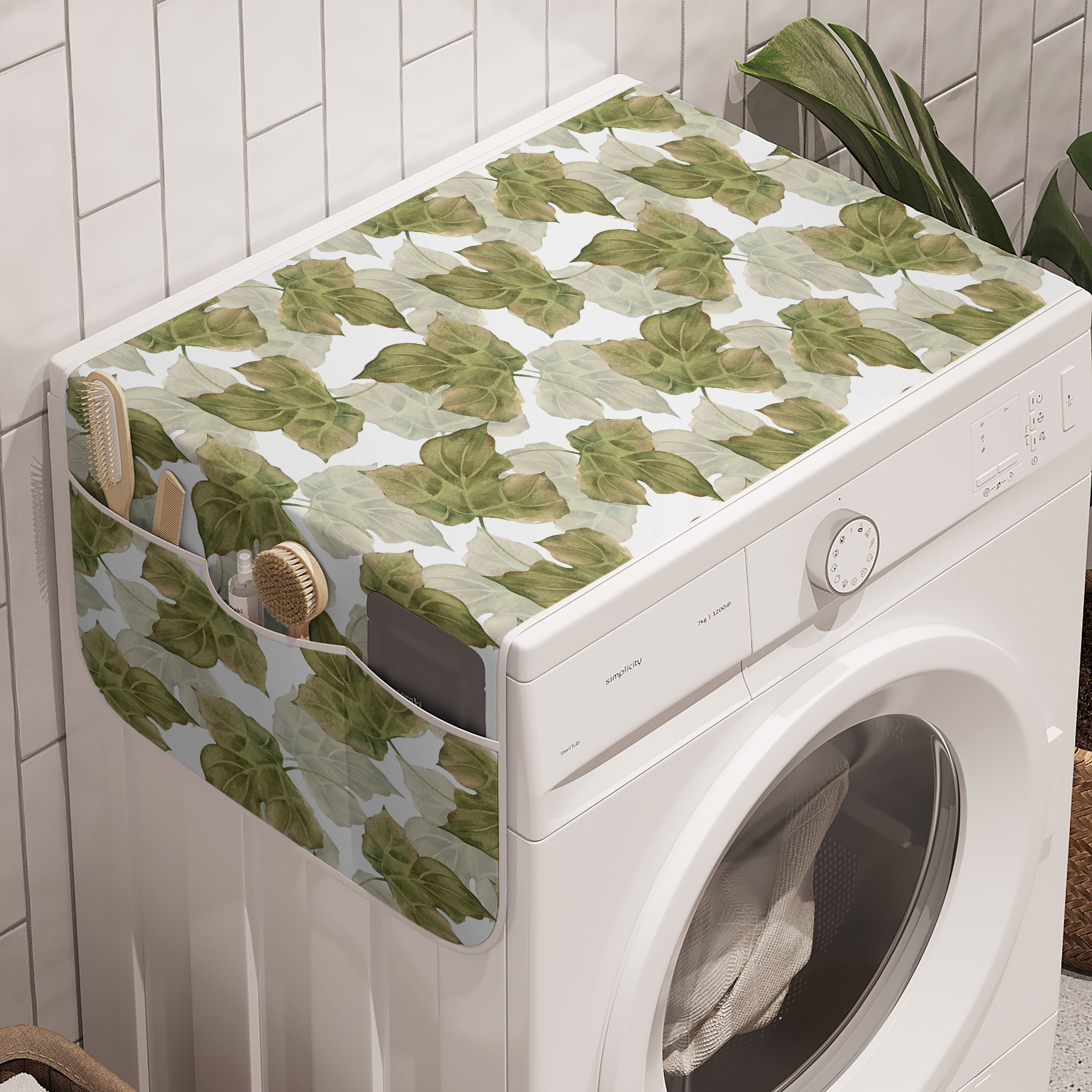 East Urban Home Autumn Leaves Washing Machine Organizer Pack of 2 47" x ...