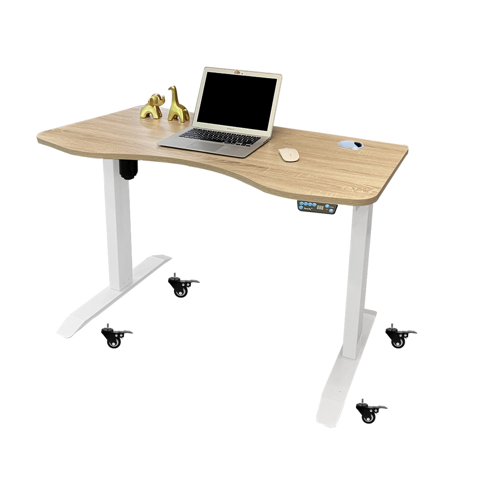 Inbox Zero Height Adjustable Curved Desk | Wayfair