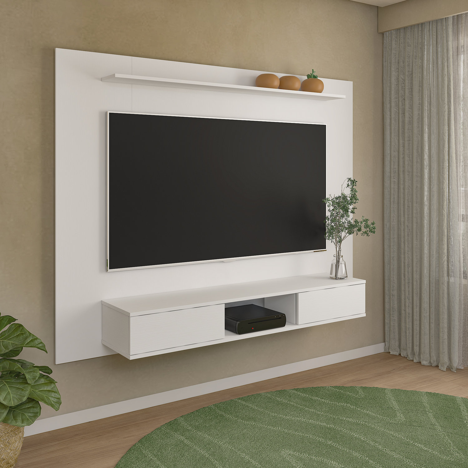Ebern Designs Melisandra Multi Storage Wall for 65 inch TVs, Floating ...