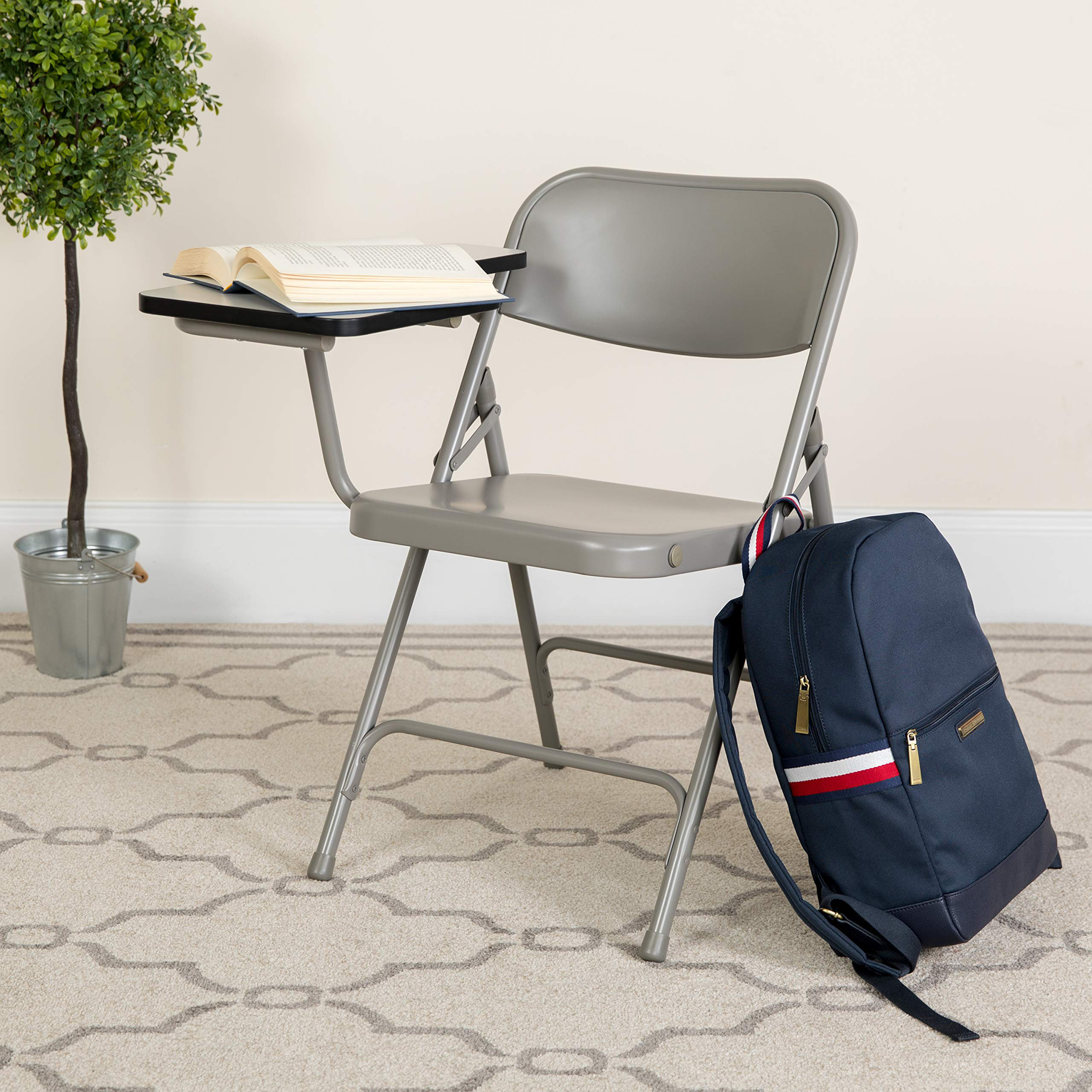 Latitude Run® Premium Steel Folding Chair With Right Handed Tablet Arm ...