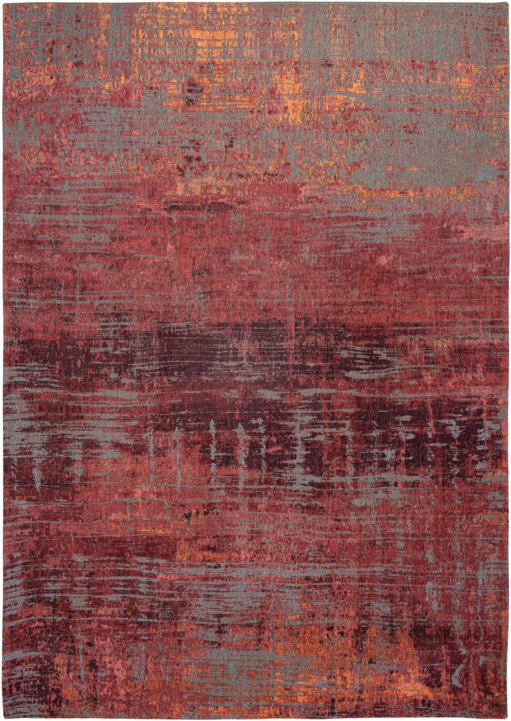 HomeRoots 3' X 5' Red and Gray Abstract Non Skid Area Rug | Wayfair