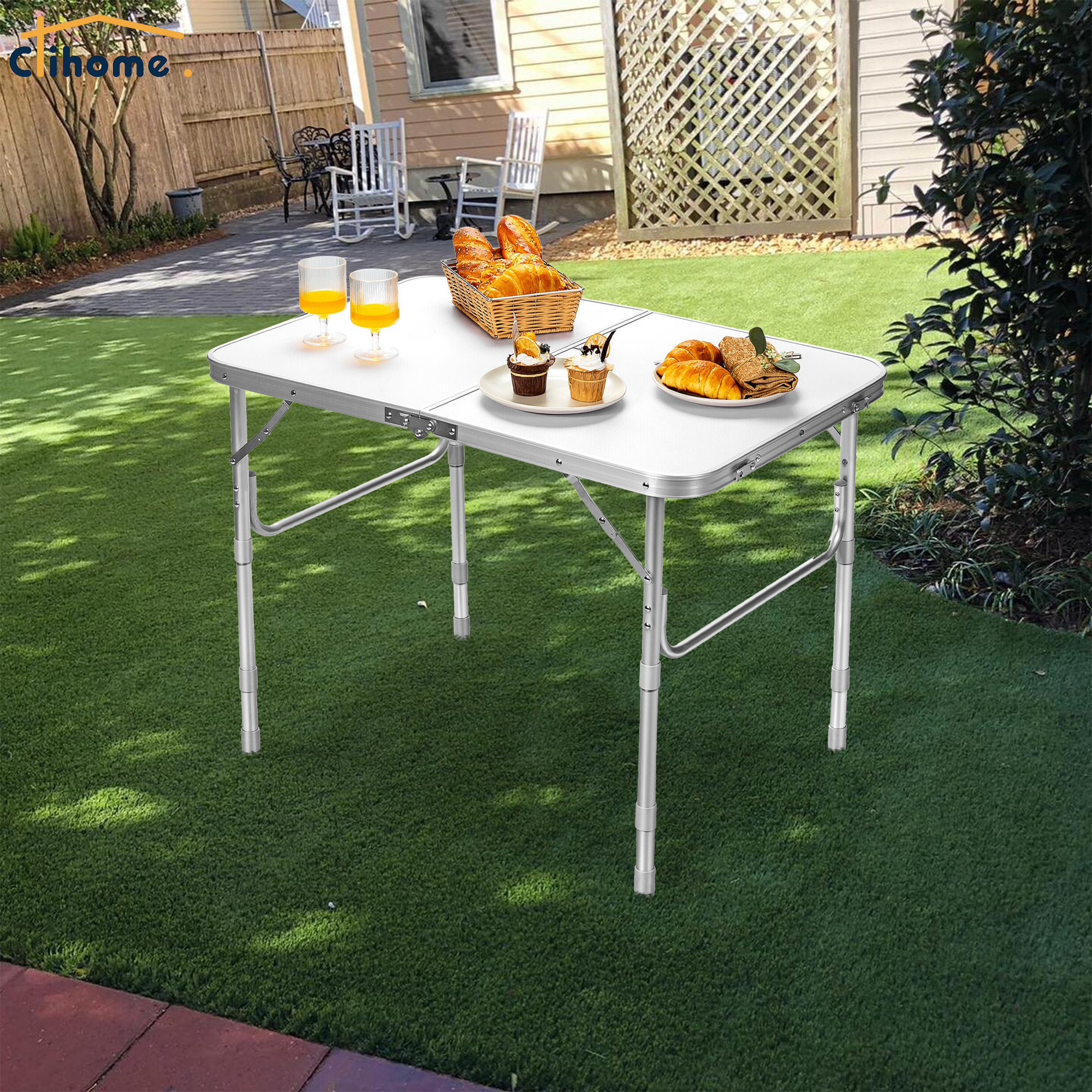 clihome 35.5'' Rectangular Adjustable Picnic Table - Wayfair Canada