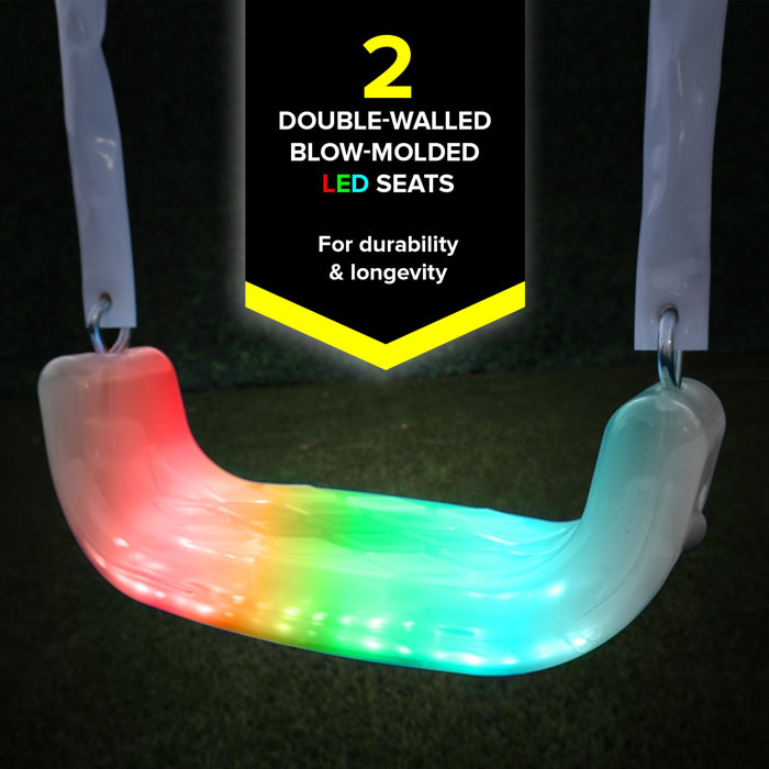 Sportspower Starlight Metal Swing Set with LED Light Up Swings and ...