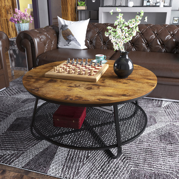 17 Stories X-Shaped Cross Legged Double-Layer Coffee Table | Wayfair