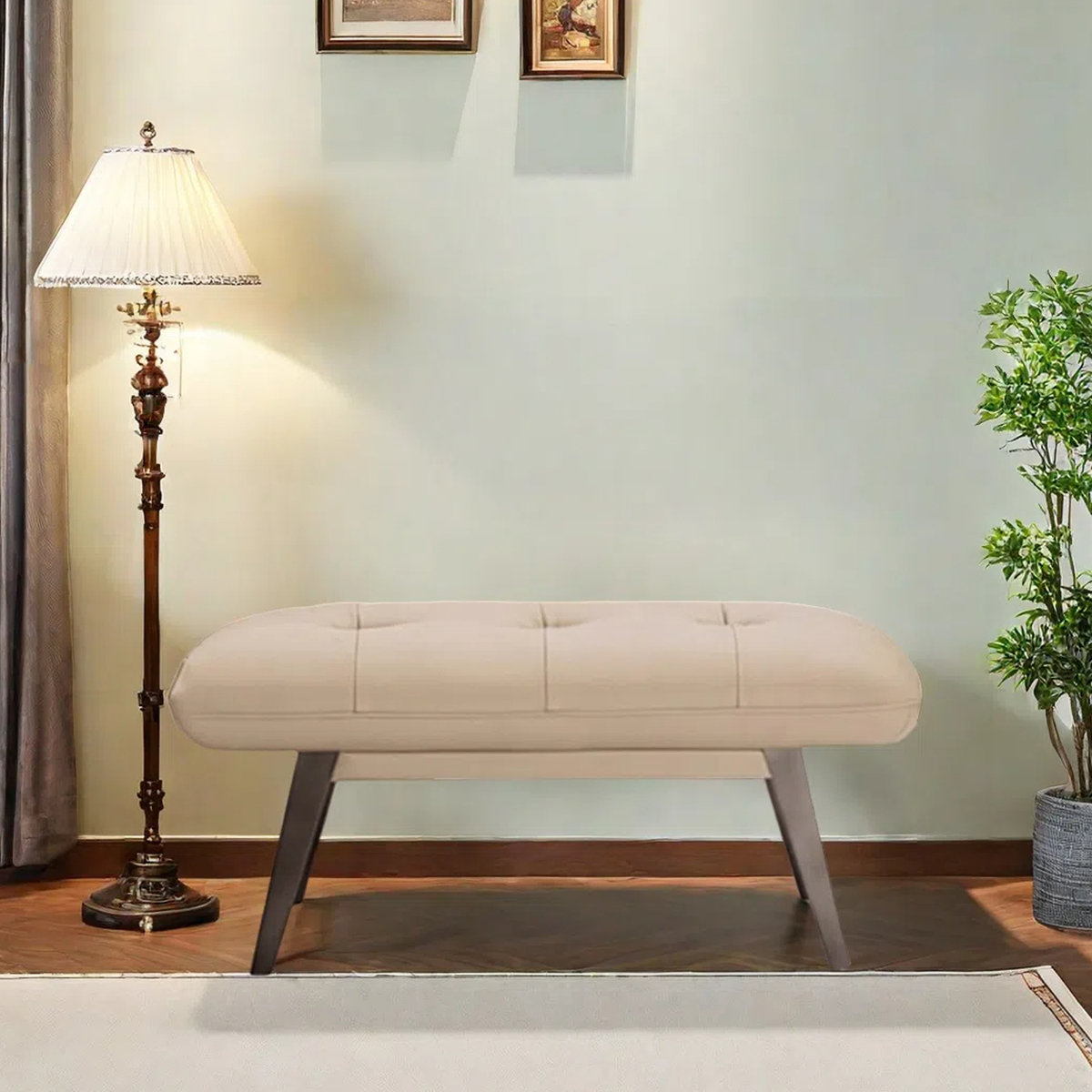 Corrigan Studio® Leather bench soft padded clothing store rest | Wayfair
