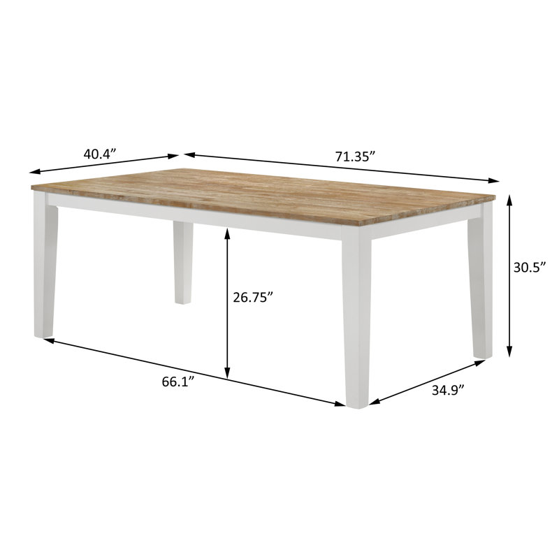 Gracie Oaks Settimo Rectangular Solid Wood Dining Table in Brown and ...