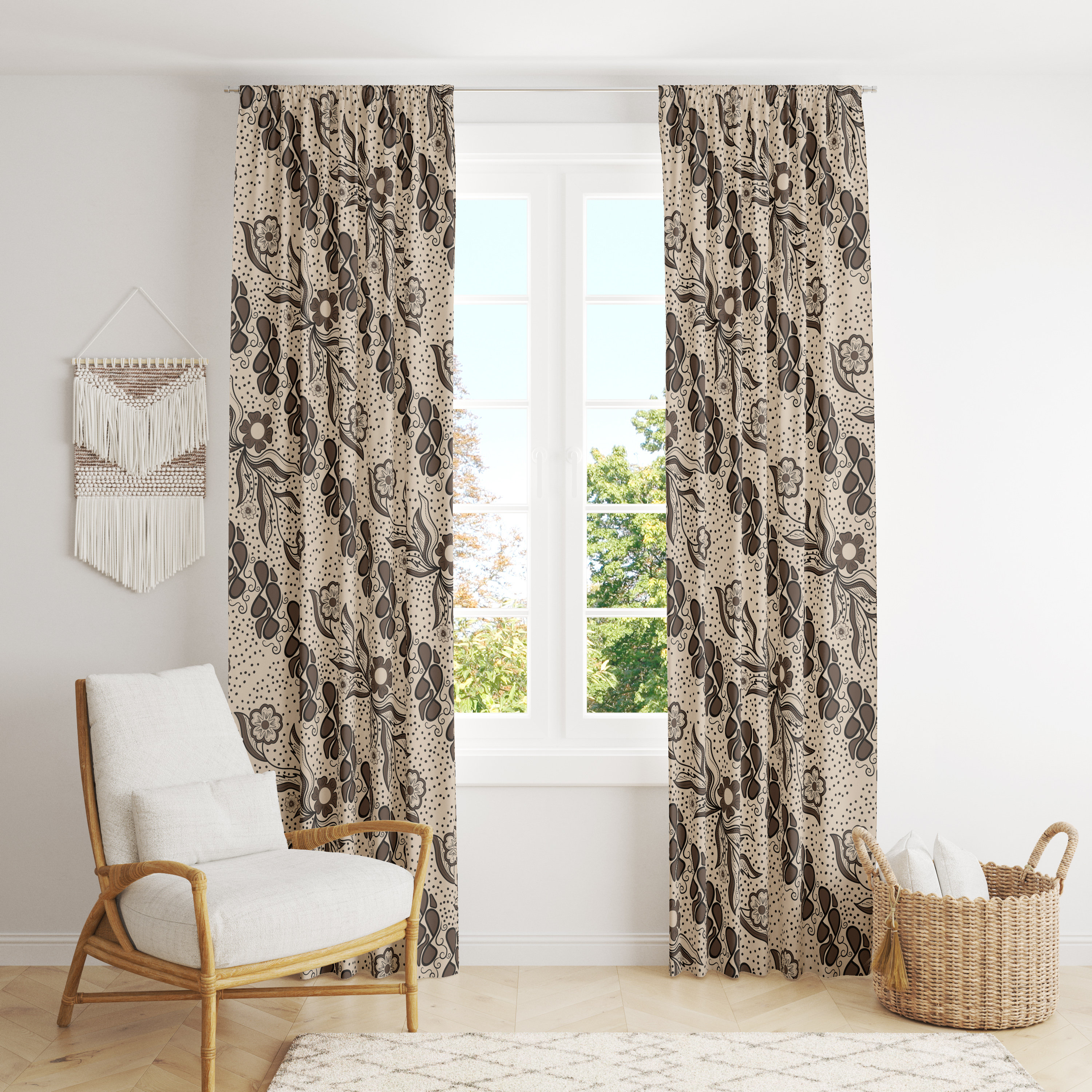 Folk N Funky Polyester Curtain | Wayfair
