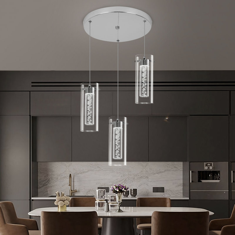 Wrought Studio Daleia 3 - Light Chrome LED Pendant | Wayfair