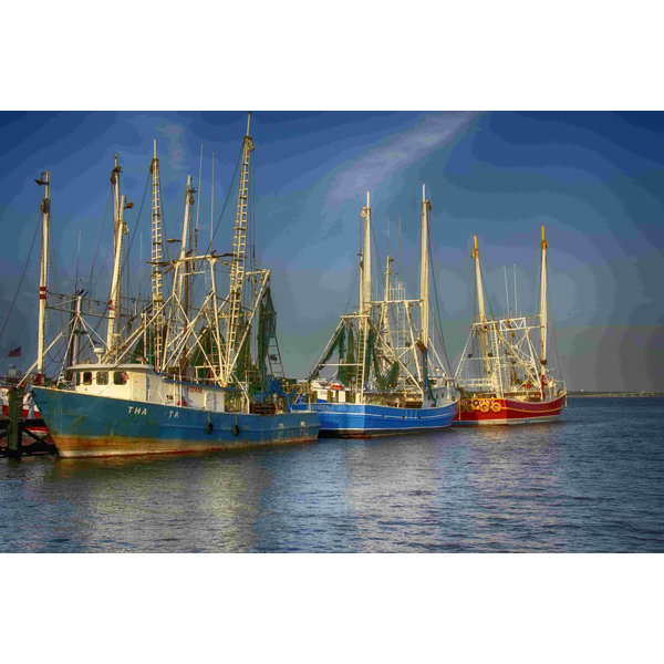 Longshore Tides " Shrimp Boats III " by Danny Head Painting Print | Wayfair