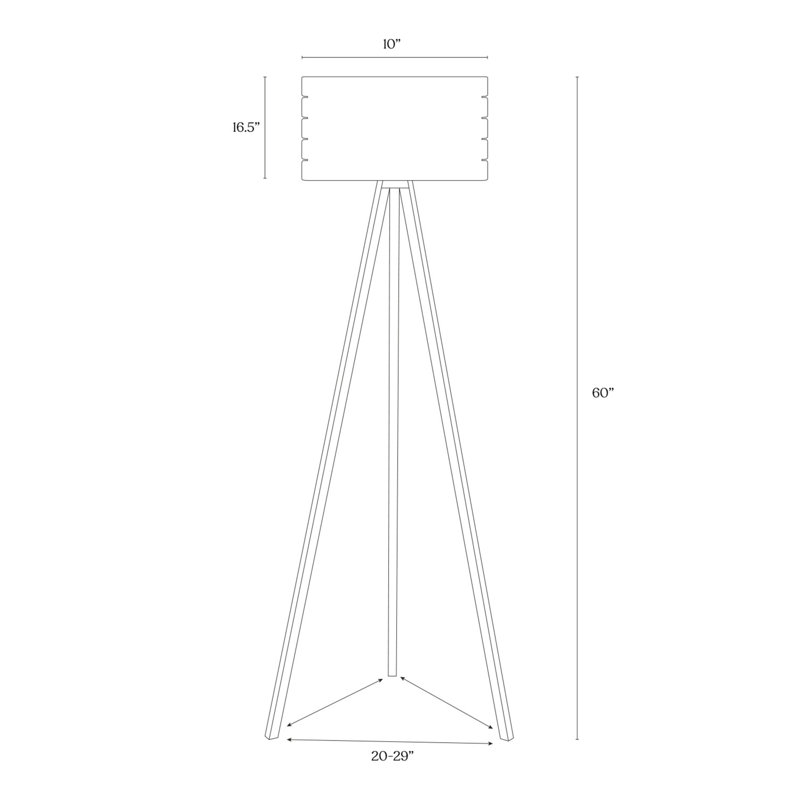 Brightech Bijou 60 in. Wood Farmhouse LED Floor Lamp with Drum Shade ...