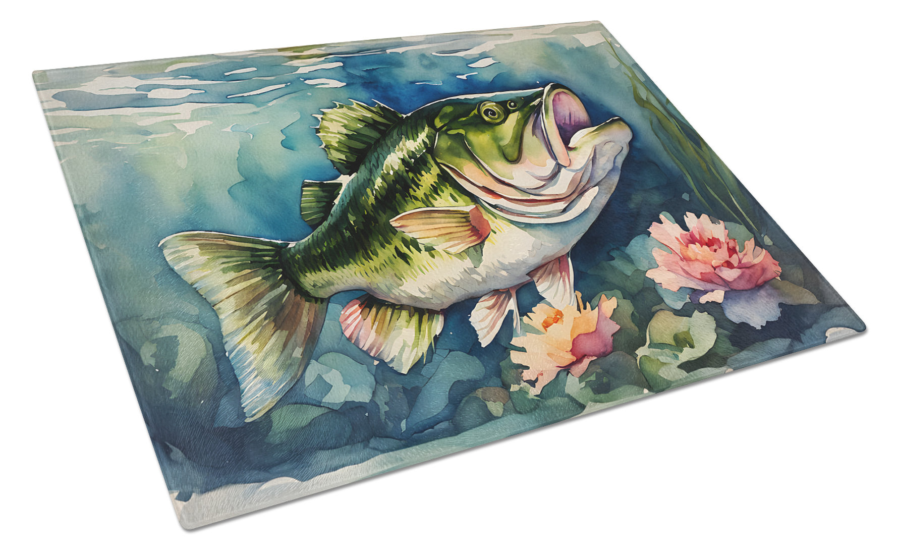Caroline's Treasures Largemouth Bass Glass Cutting Board Large | Wayfair
