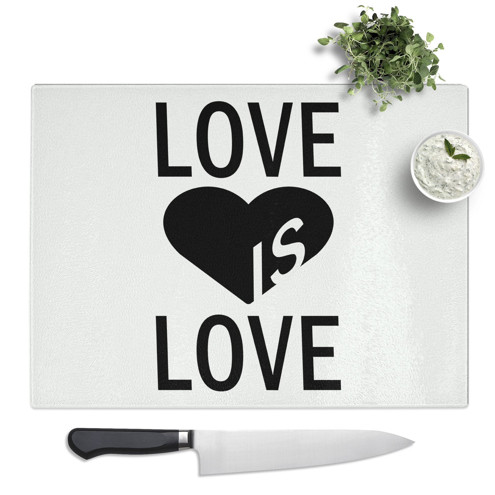 17 Stories Love is Love Typography Quote Glass Chopping Board | Wayfair ...