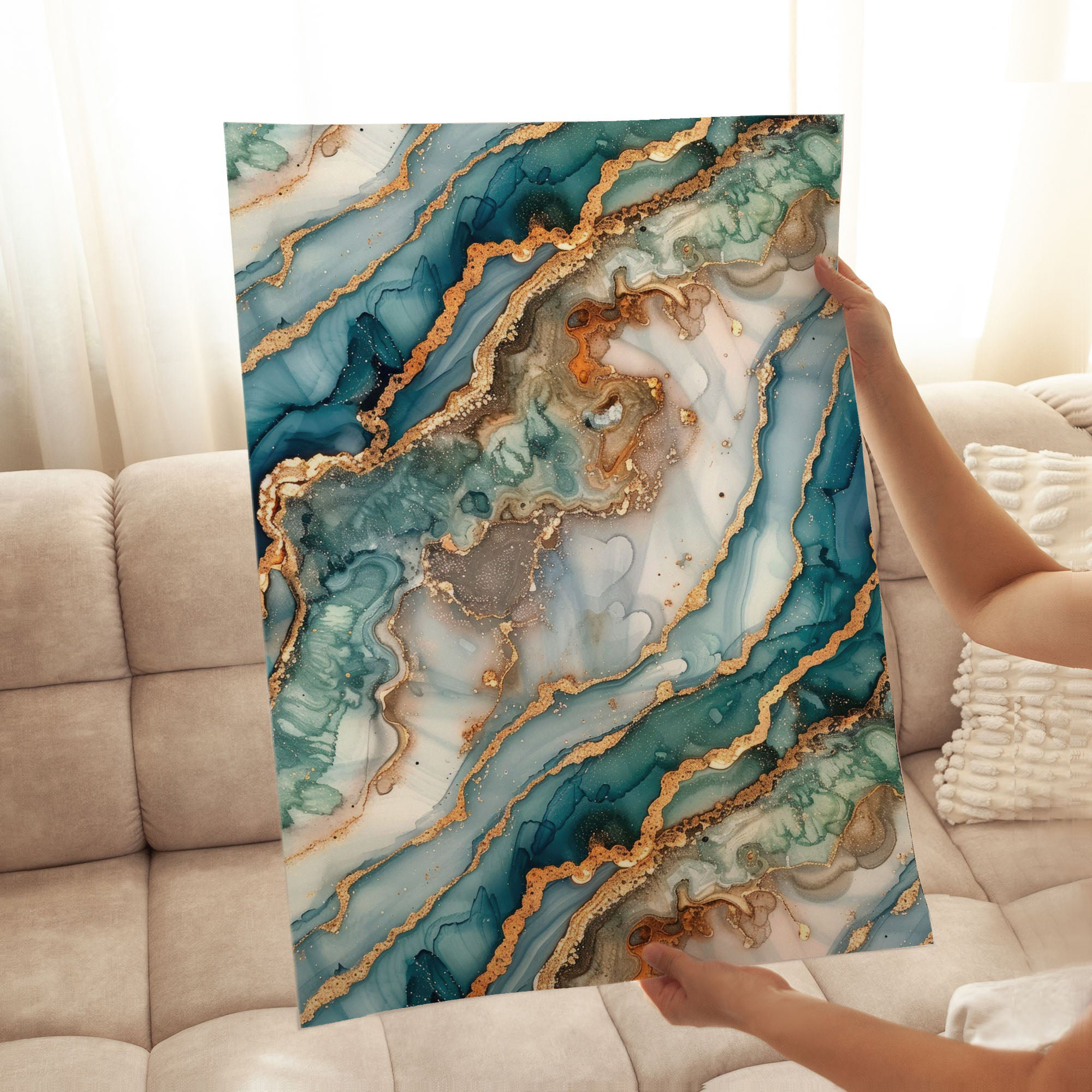Winston Porter Abstract Marble Geode Crystal Dream IX Modern Unframed ...