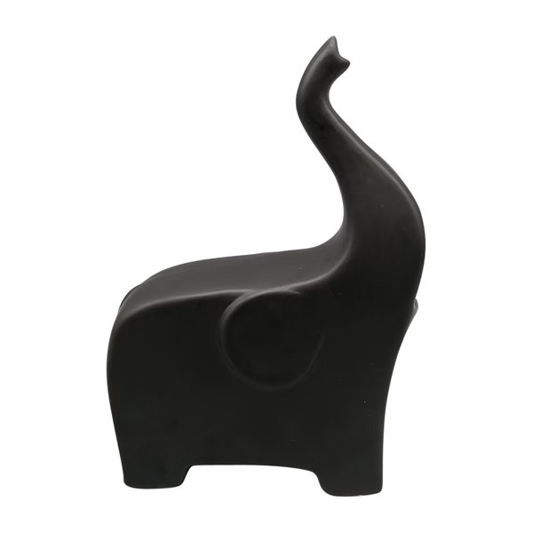 Wrought Studio Frech Ceramic Elephant Sculpture - Contemporary Elephant ...