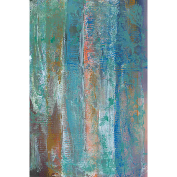 Wrought Studio Painterly Vertical Stripes On Canvas Painting | Wayfair