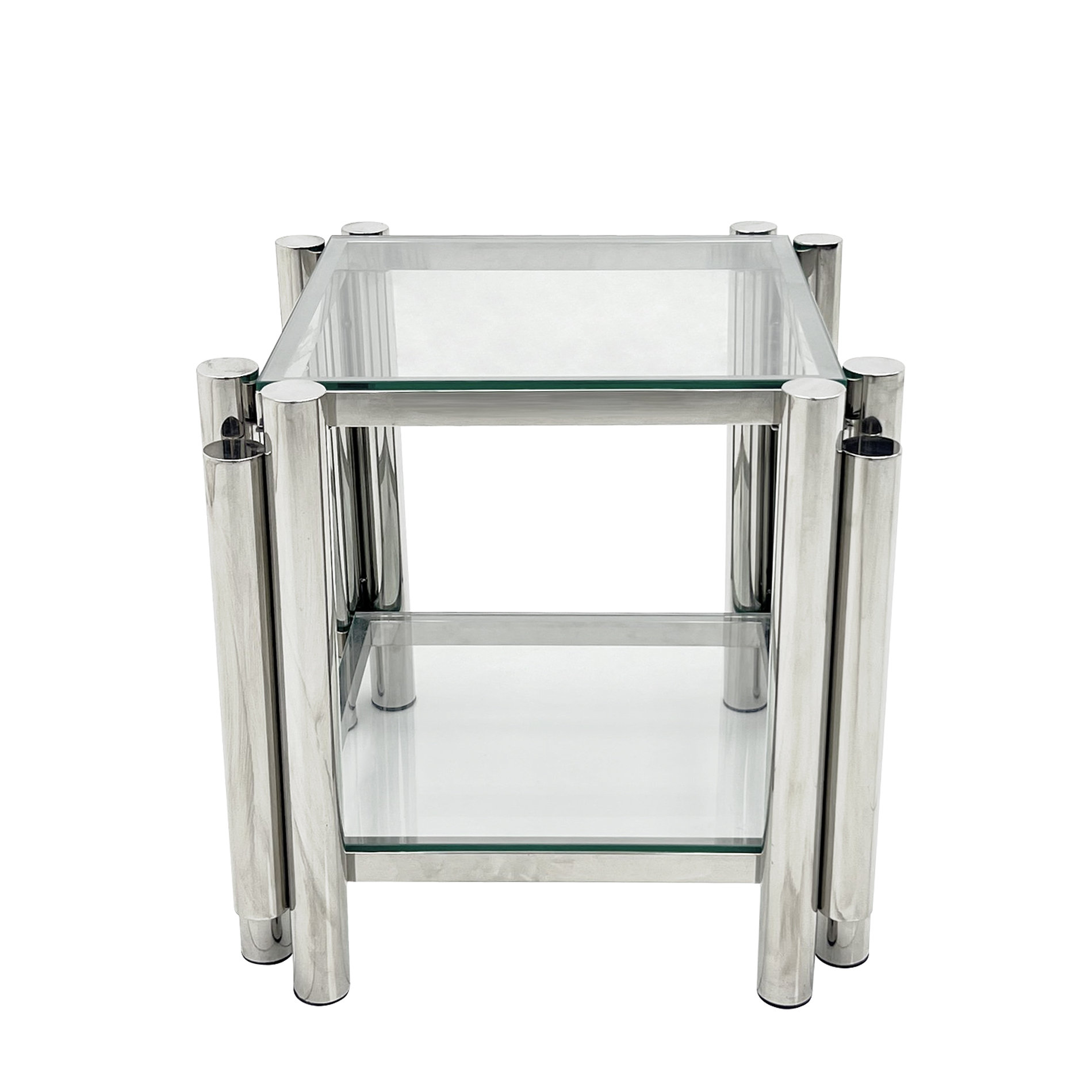 Wrought Studio™ Modern Gold Table, 20 Inch Square Stainless Steel With ...