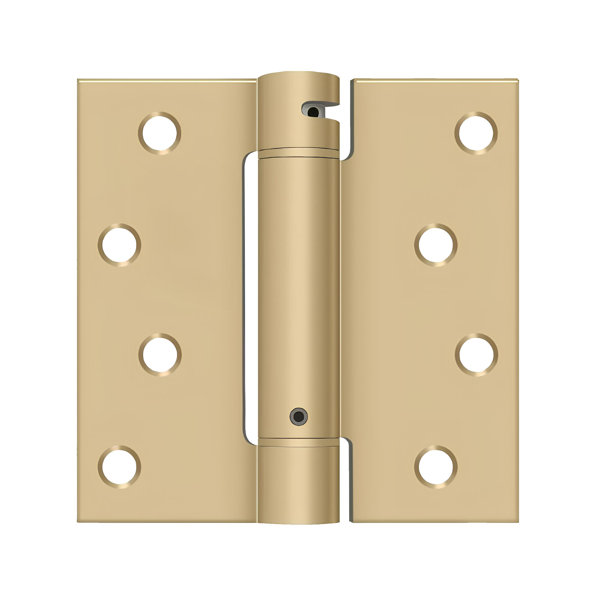 Deltana DSH44U4 4" x 4" Spring Hinge, UL Listed in Brushed Brass | Perigold