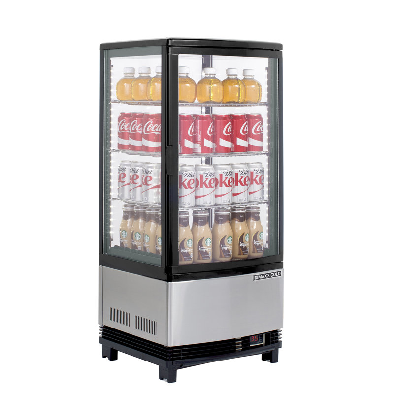 Maxx Cold 4-Sided Glass Merchandiser Refrigerator, Countertop/Floor ...