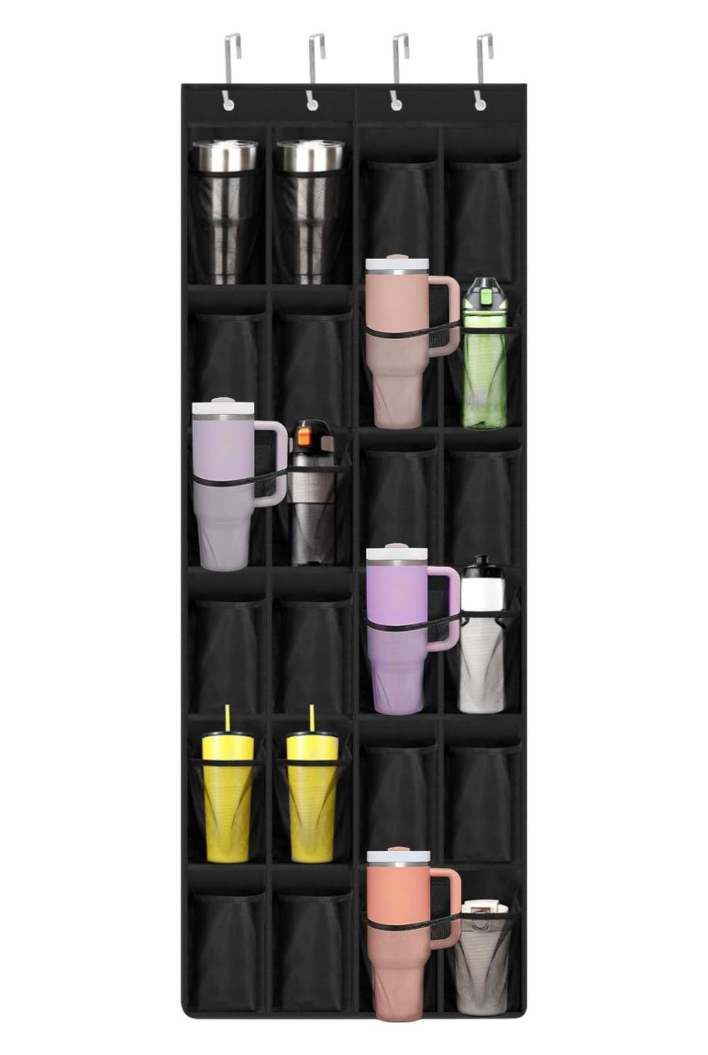 Rebrilliant Water Bottle Organizer - 24 Holders Over The Door Storage ...