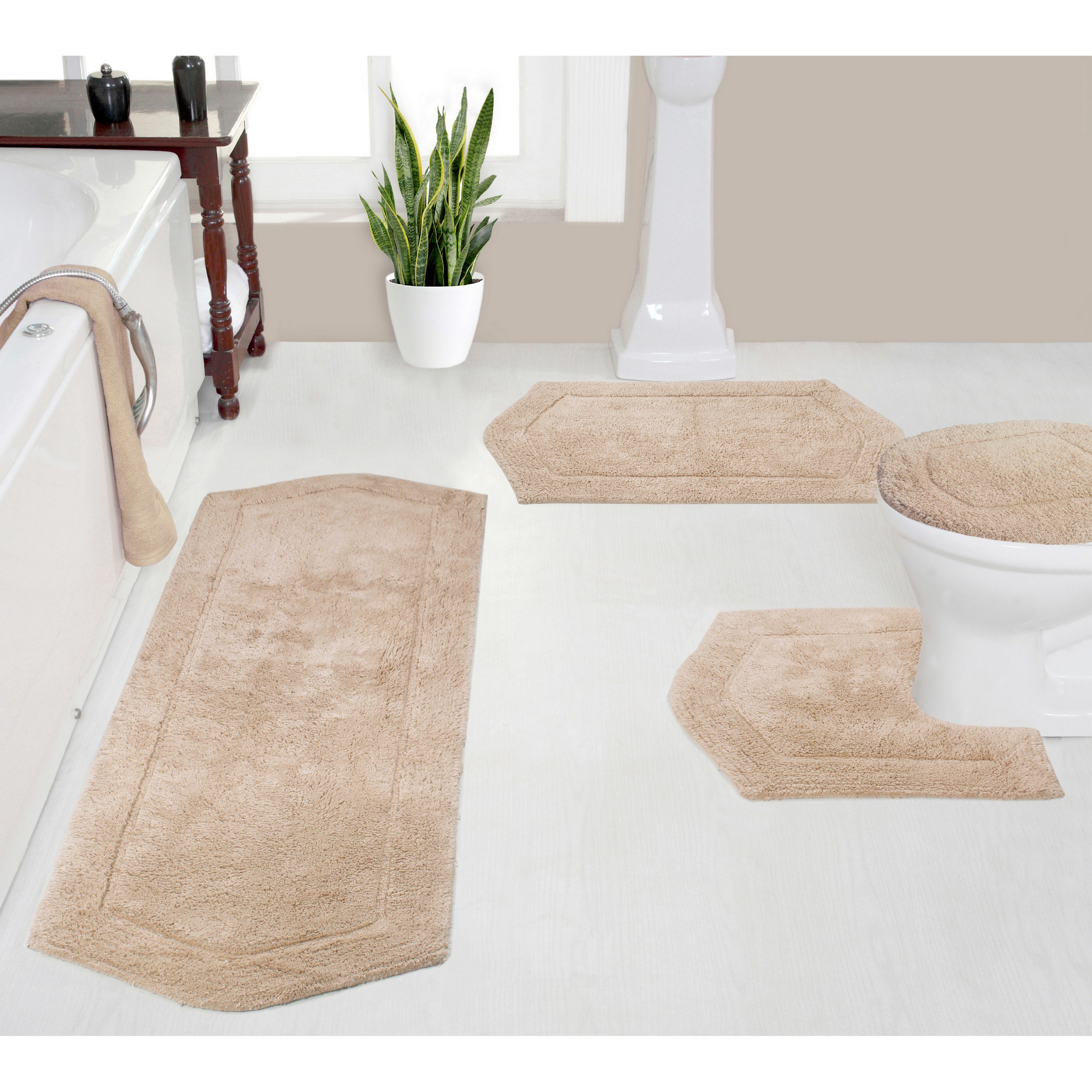 Eider & Ivory™ Waterford Collection 4 Piece Set with Lid Cover Bath Rug ...