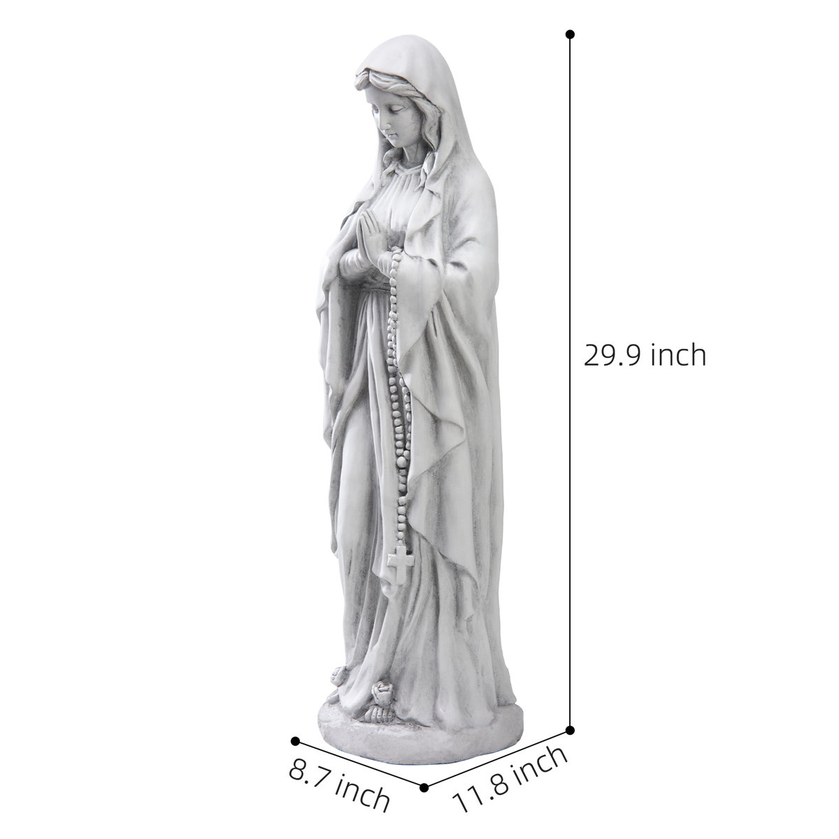 Astoria Grand Eskil Virgin Mary Praying Statue Outdoor Garden Religious ...