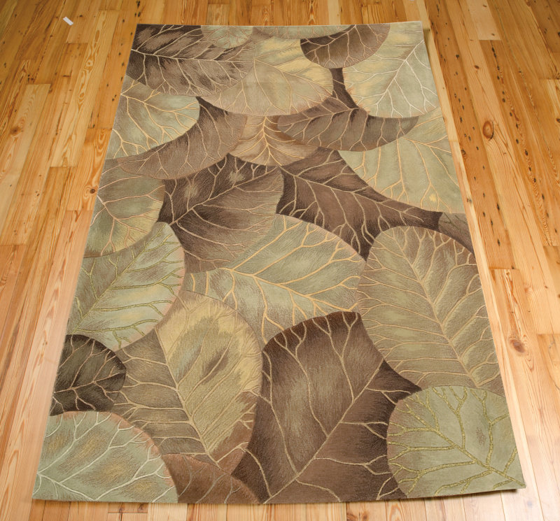 Bayou Breeze Vienna Hand-Tufted Wool Brown/Green Area Rug | Wayfair