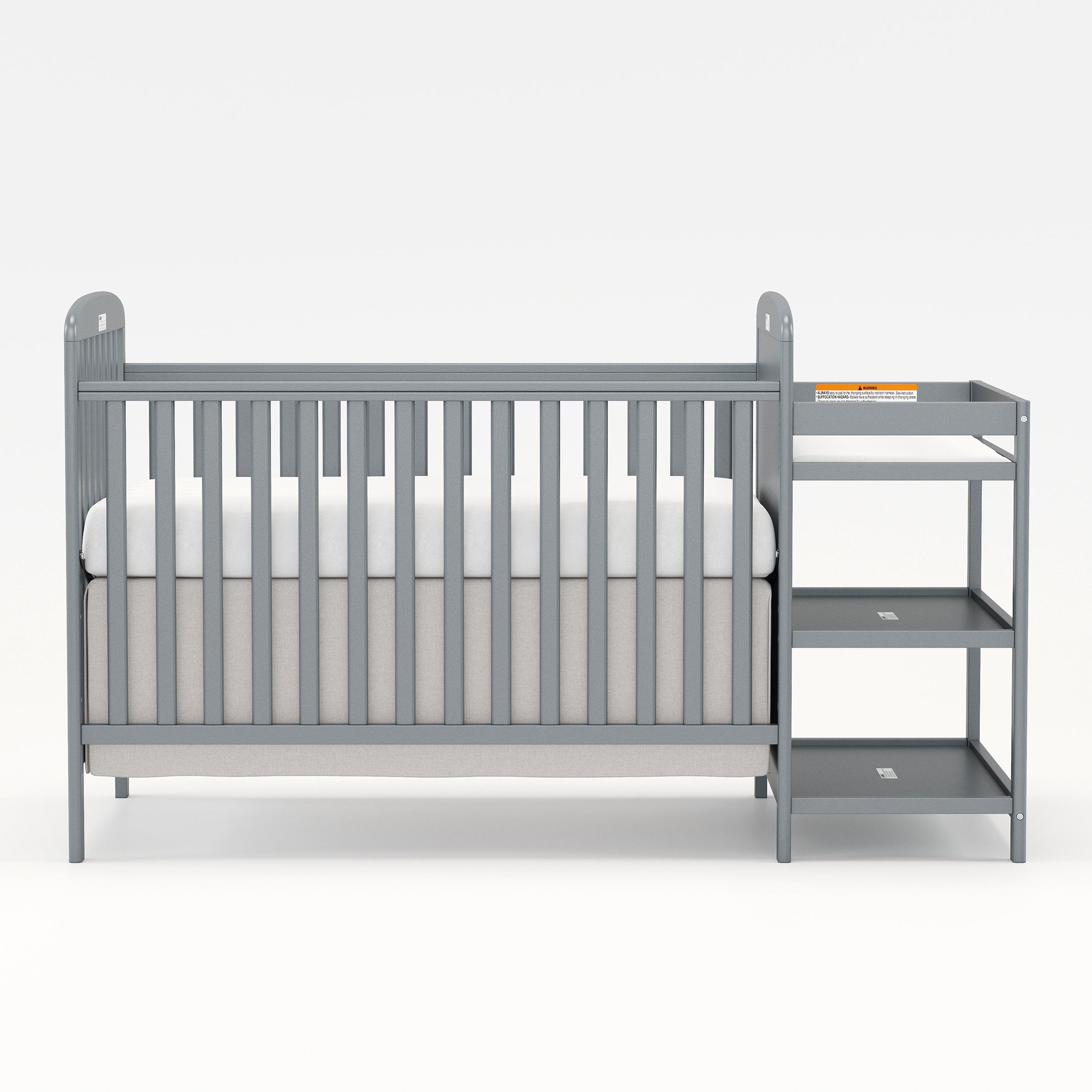 Latitude Run® 3-In-1 Convertible Baby Crib With Changing Table Combo ...