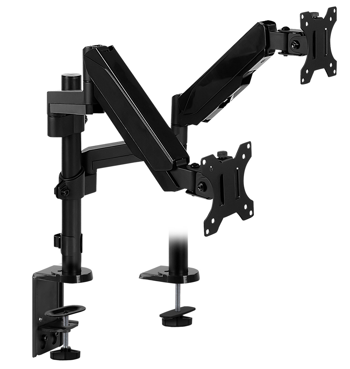 Mount-it Desk Stand Height Adjustable Universal 2 Screen Desk Mount ...