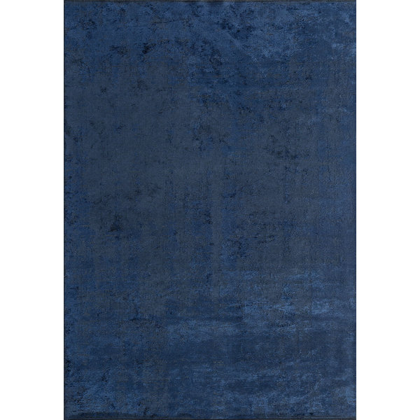Borough Wharf Clamart Abstract Machine Woven Navy Area Rug | Wayfair.co.uk