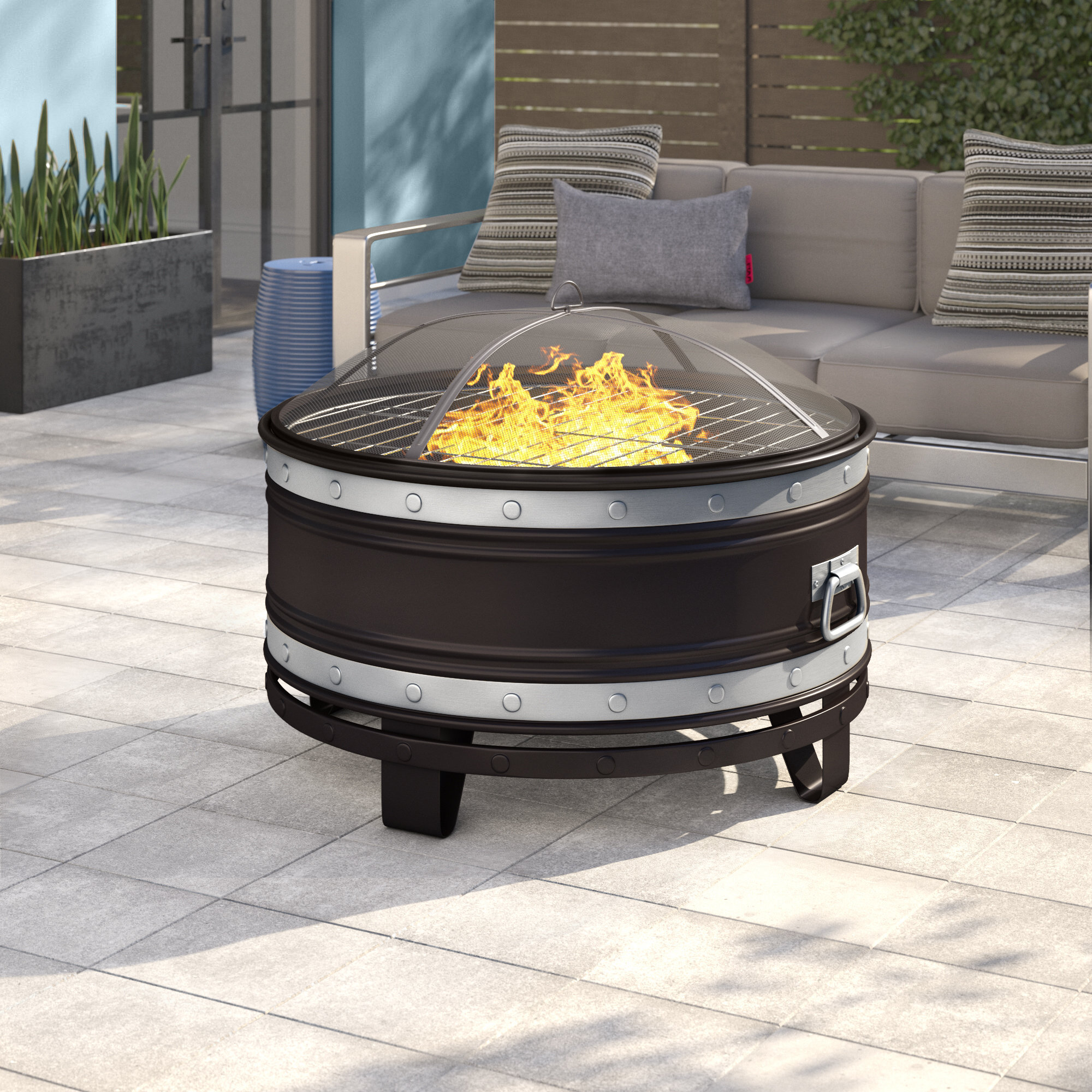 Ebern Designs Tryrion Steel Wood Burning Fire Pit & Reviews - Wayfair ...
