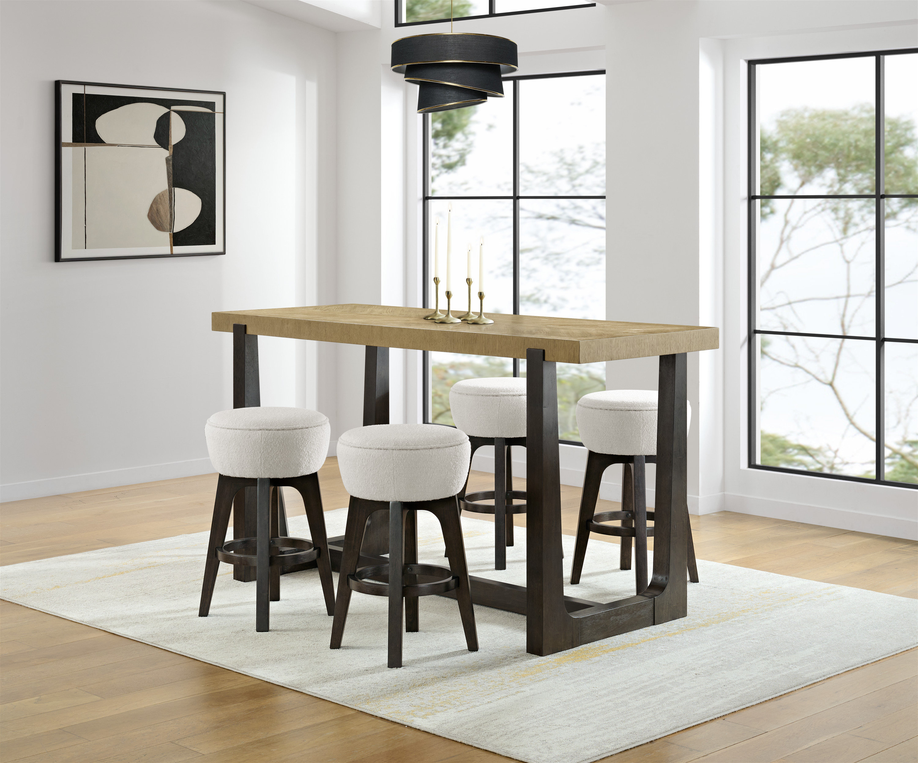 17 Stories Bar Table Set With Stools | Wayfair