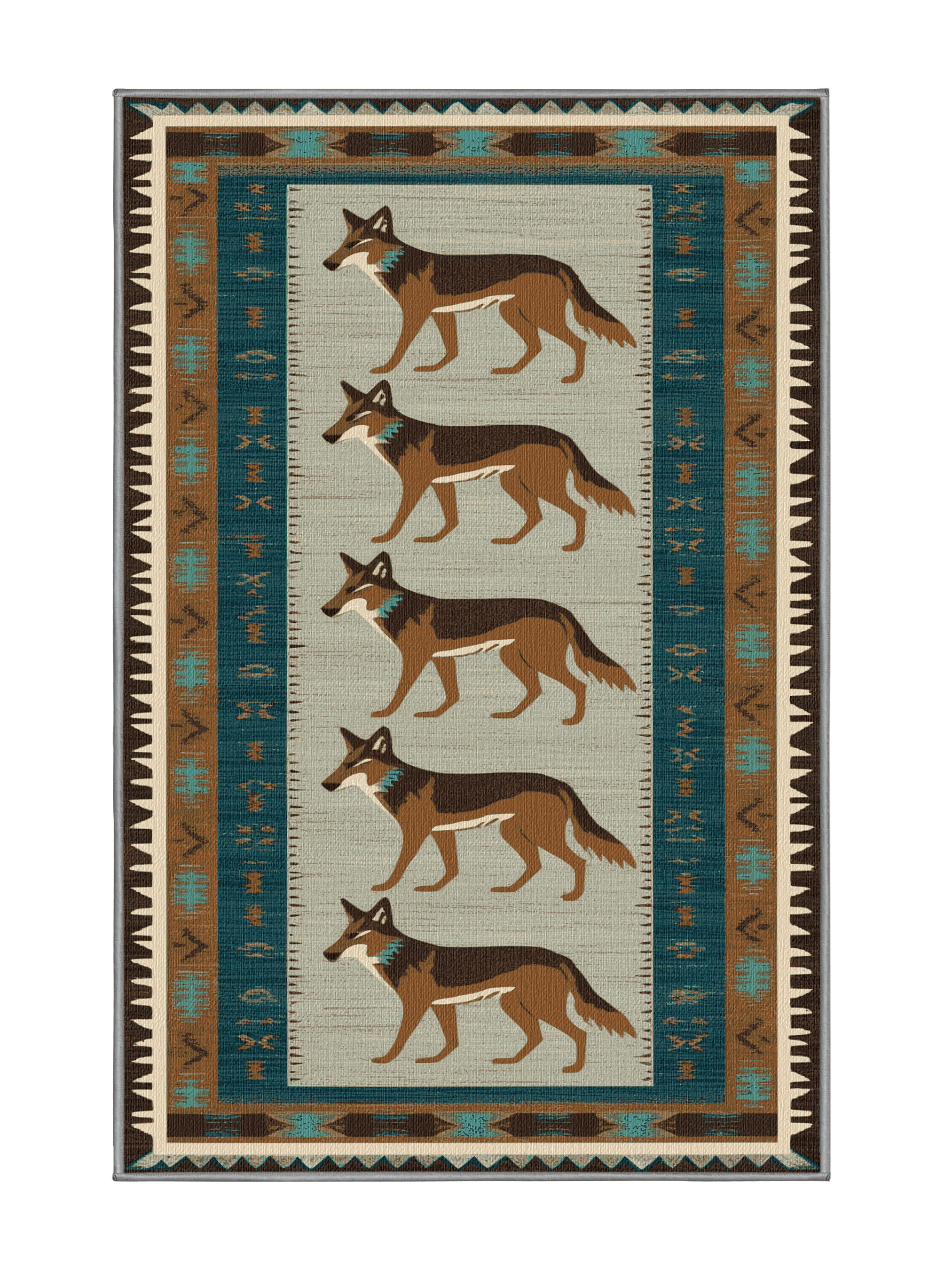Dakota Fields Washable Coyote Southwestern Area Rug | Wayfair
