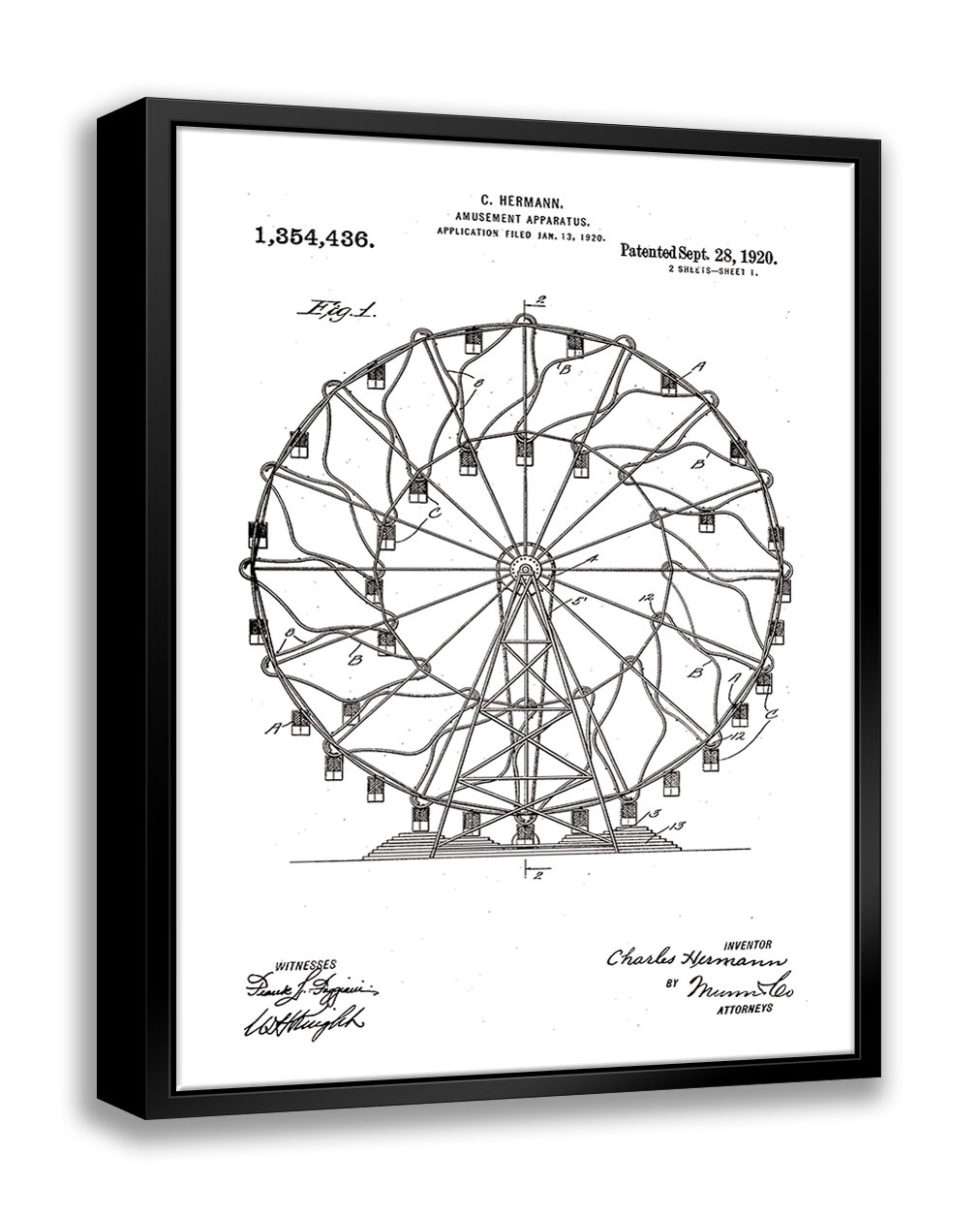 ATX Art Group LLC Ferris Wheel Patent - on | Wayfair