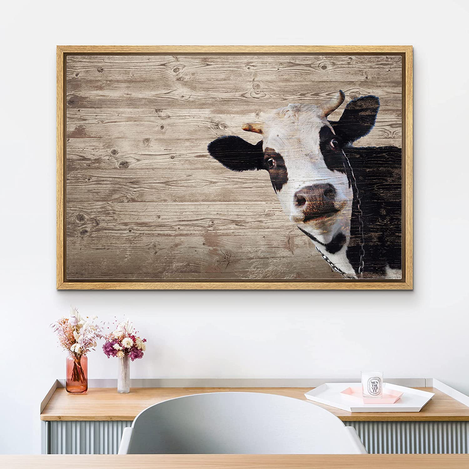 SIGNLEADER Wood Panel Effect Cow Pictures Country Farmhouse Decor ...