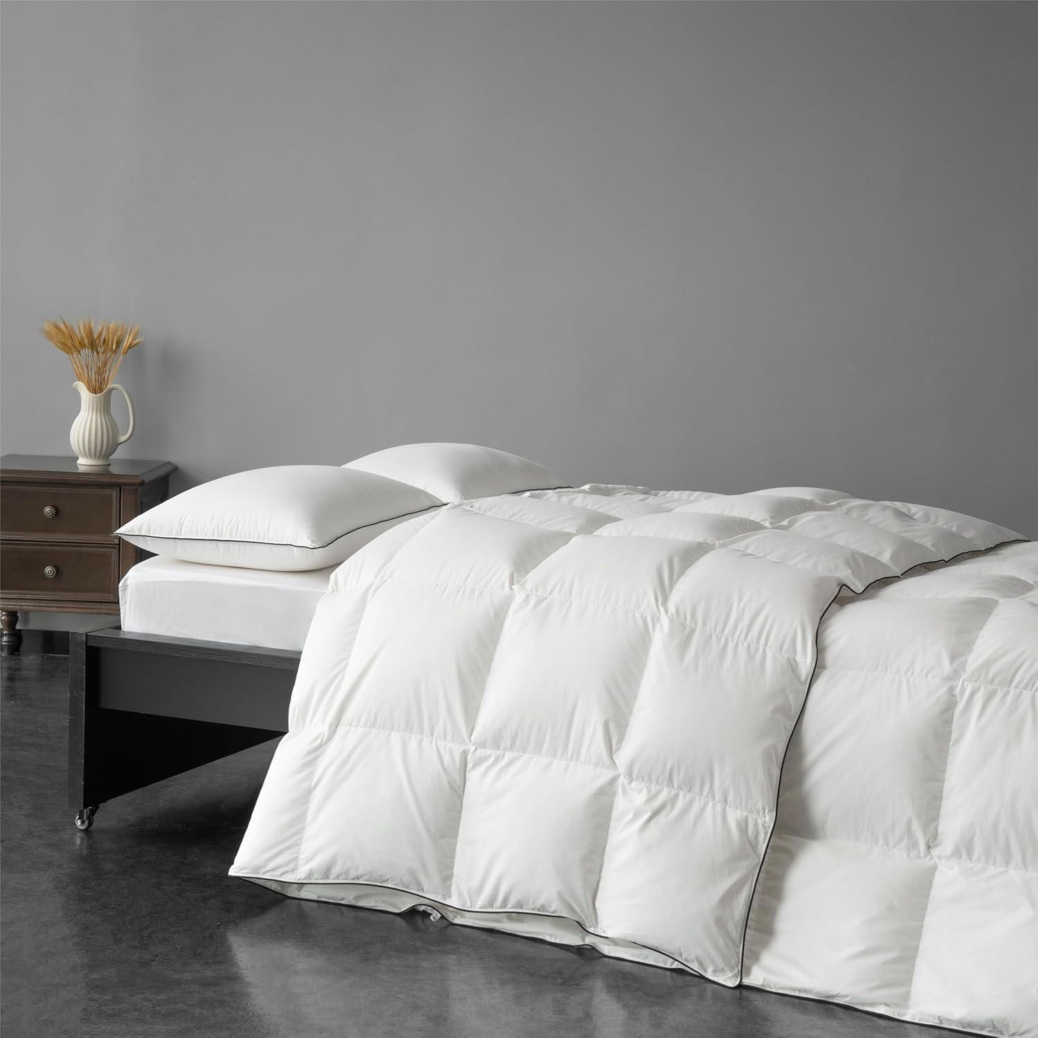 IMPIAR Goose Down Comforter Oversized King Size White Goose Down Comforter Fluffy Duvet Insert ...