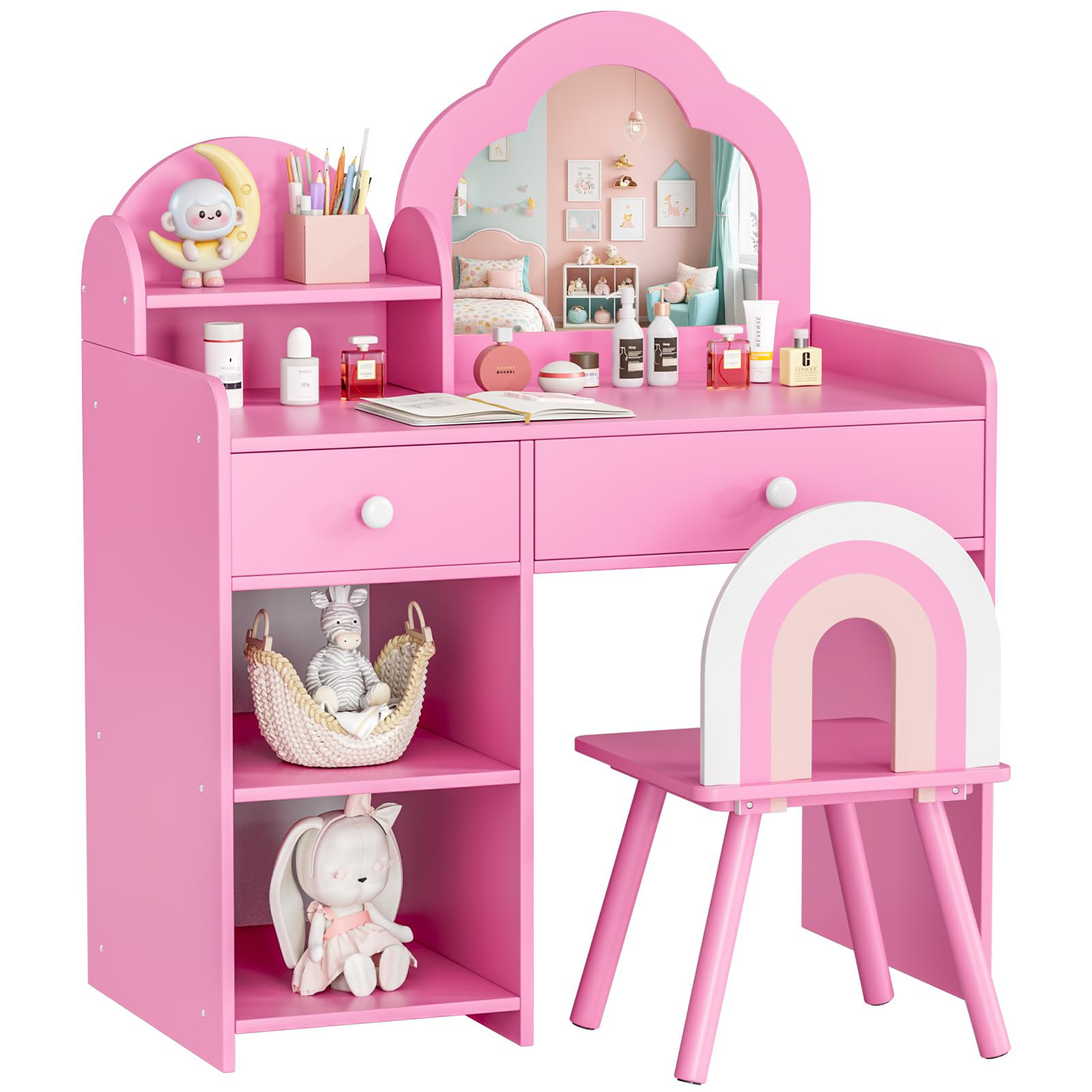 Norden Home Children's Vanity Set, Cloud-shaped Children's Vanity Table ...