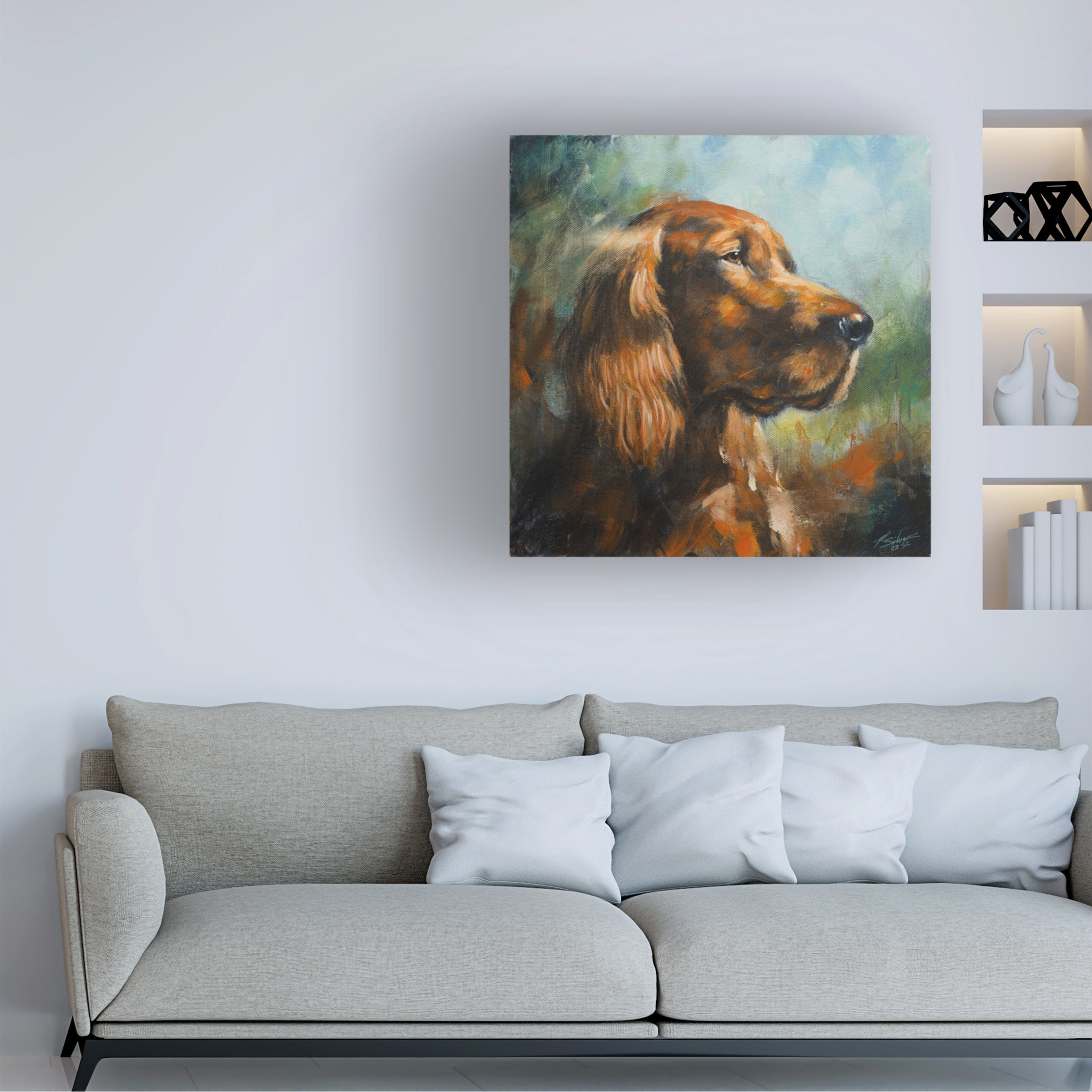 Trademark Fine Art John Silver Red Setter Portrait Canvas Art | Wayfair