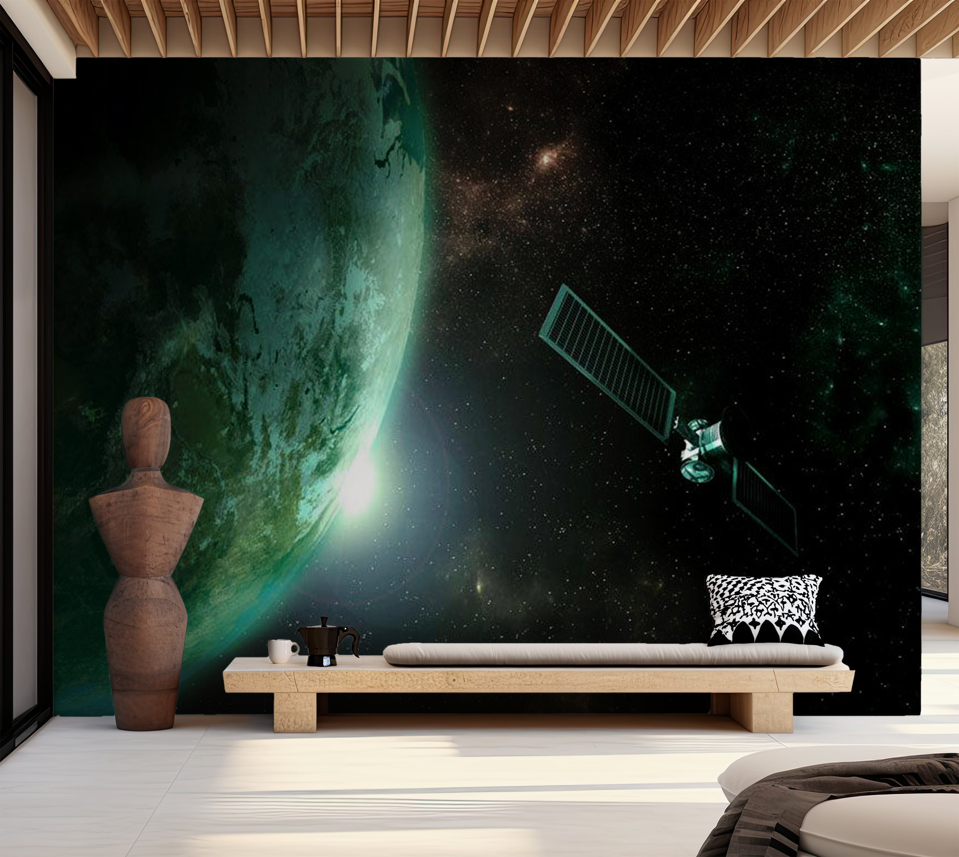 Hokku Designs Peel & Stick Space Wall Mural - Green Planet - Wayfair Canada