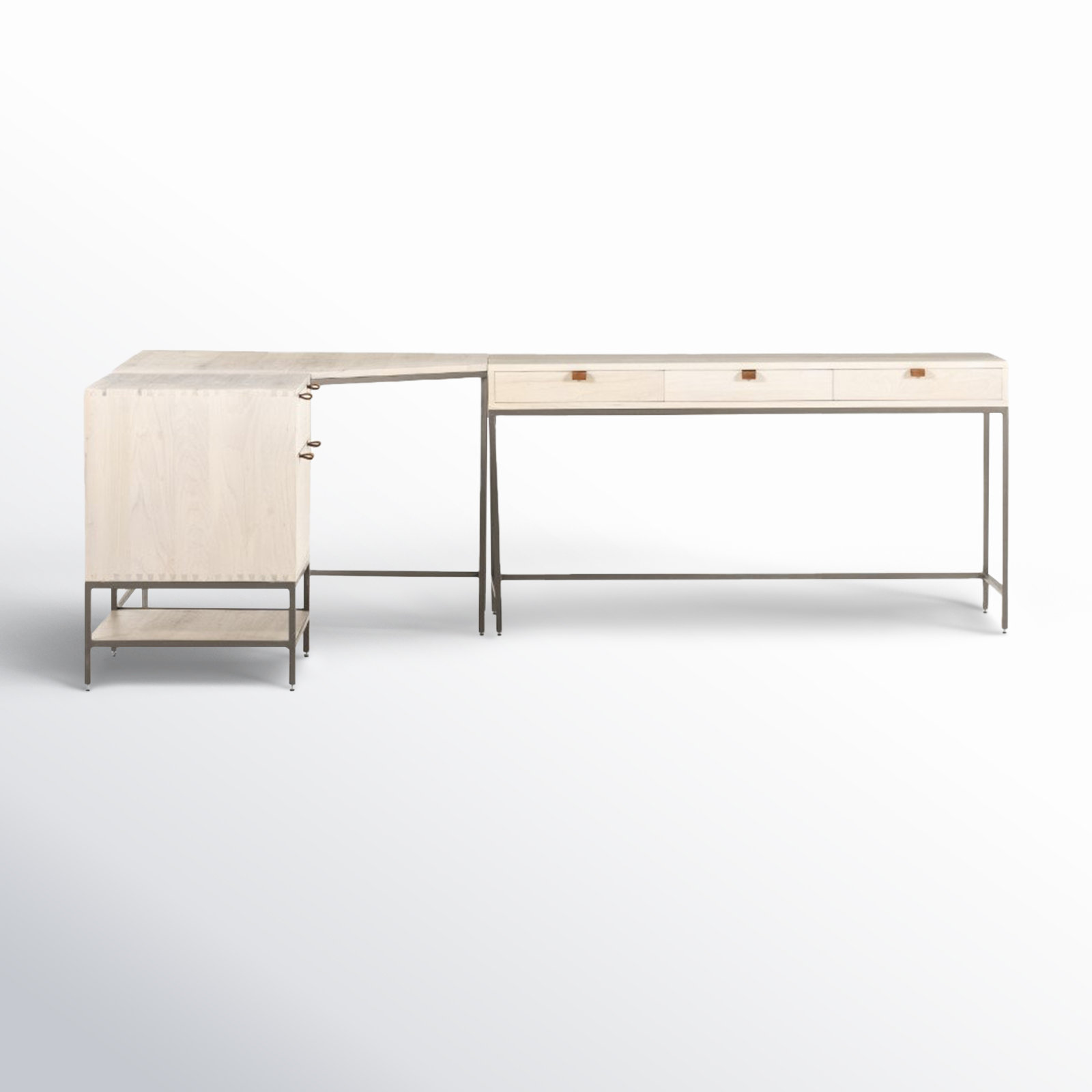 Four Hands Trey Desk System With Filing Cabinet | Perigold