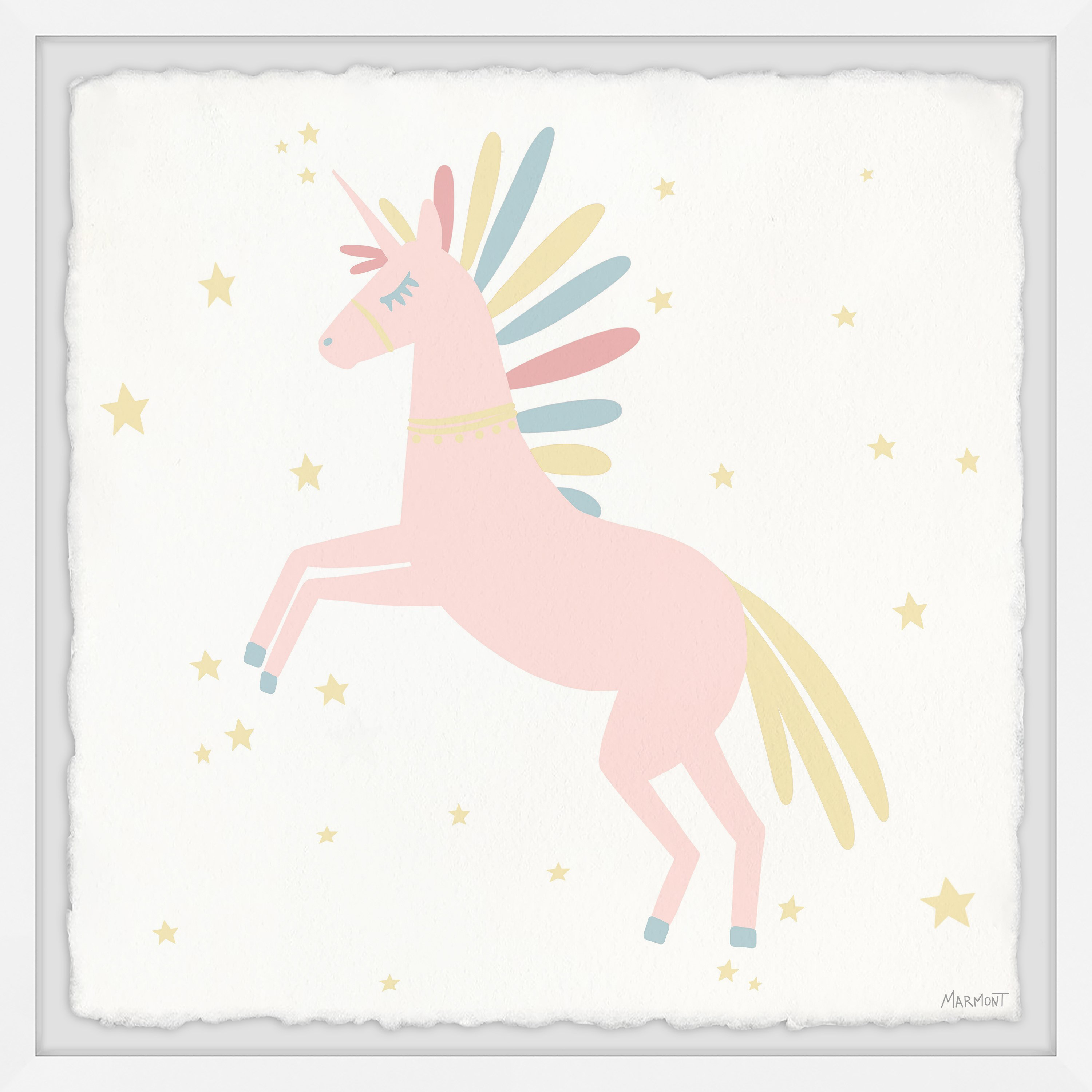 Isabelle & Max™ Brendley Prancing Unicorn Framed Print | Wayfair