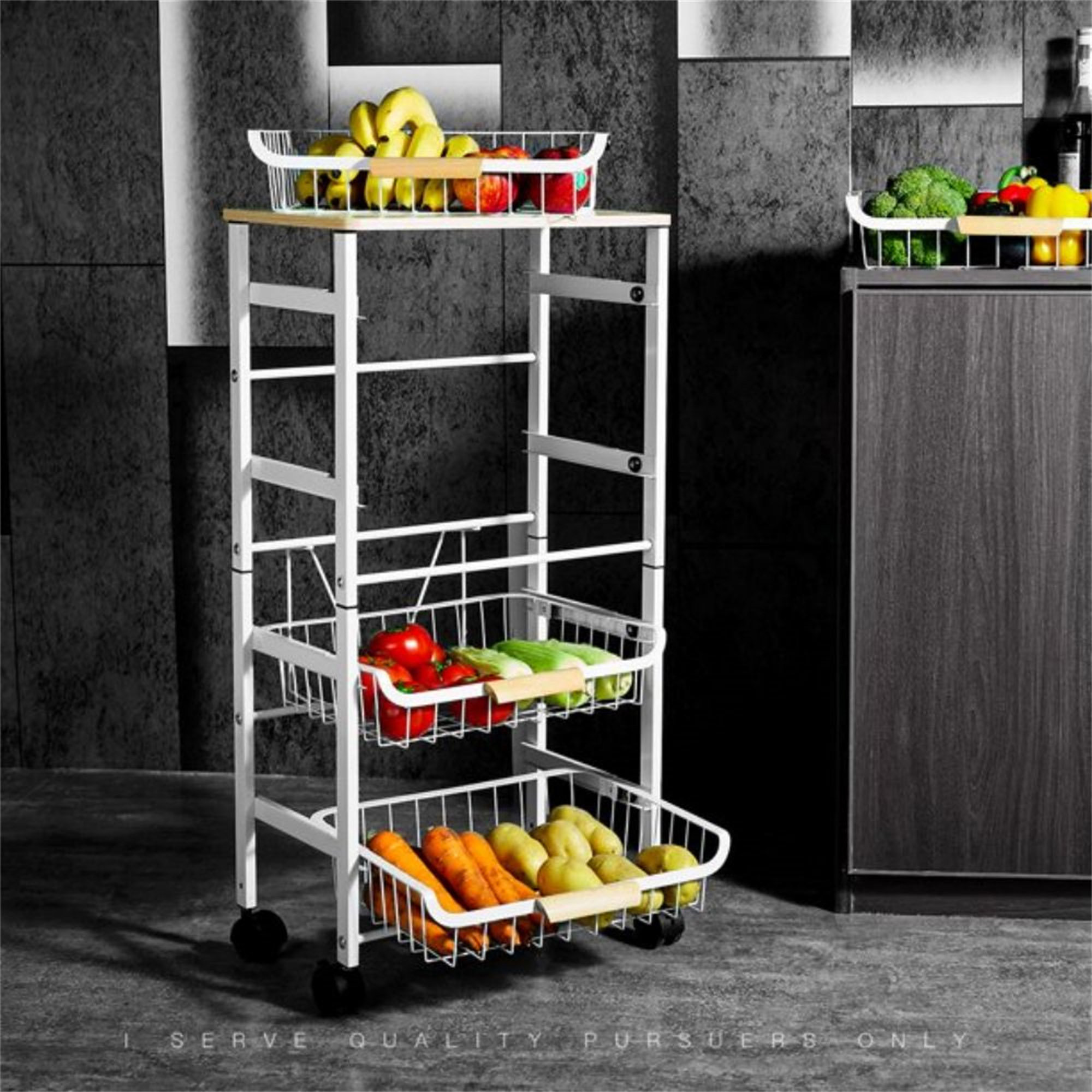 Prep & Savour Daisa 16.7'' Wide Rolling Kitchen Cart with Storage ...