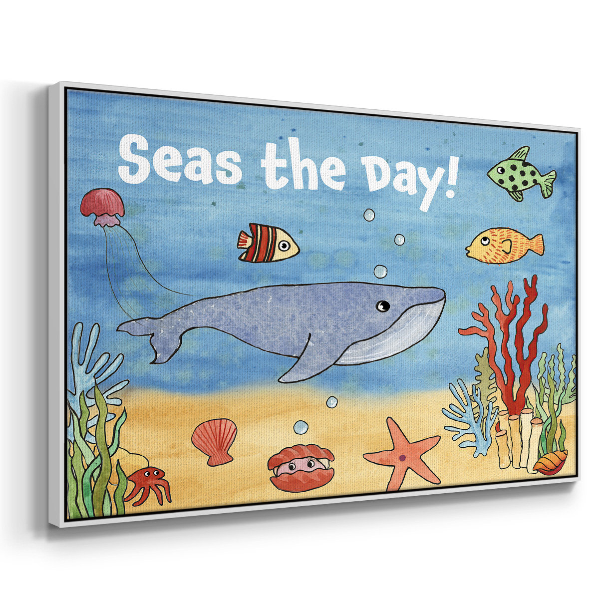 Wexford Home Cute Sea Creatures II Framed On Canvas Print | Wayfair