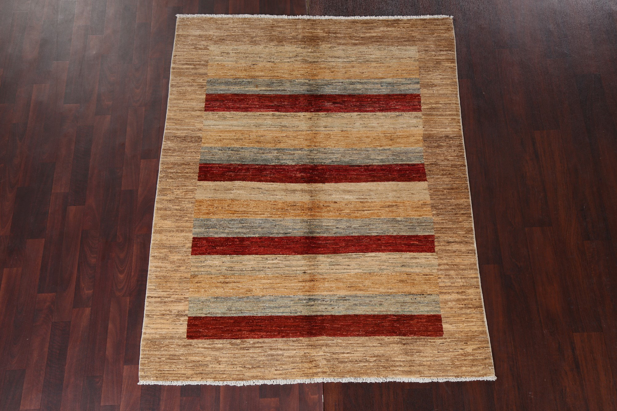 Hokku Designs Striped Gabbeh Area Rug 5x6 | Wayfair